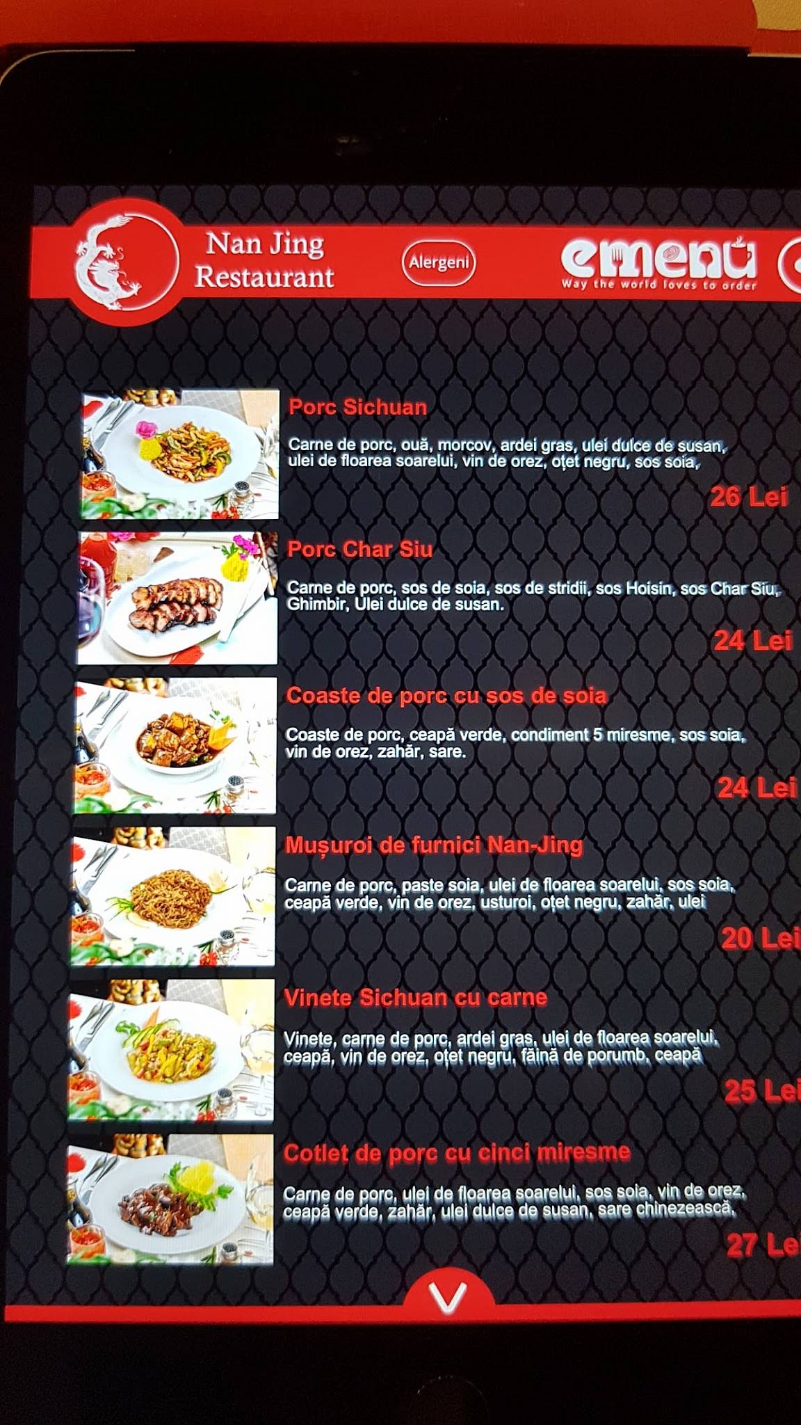 Menu at Restaurant Nan Jing, Bucharest