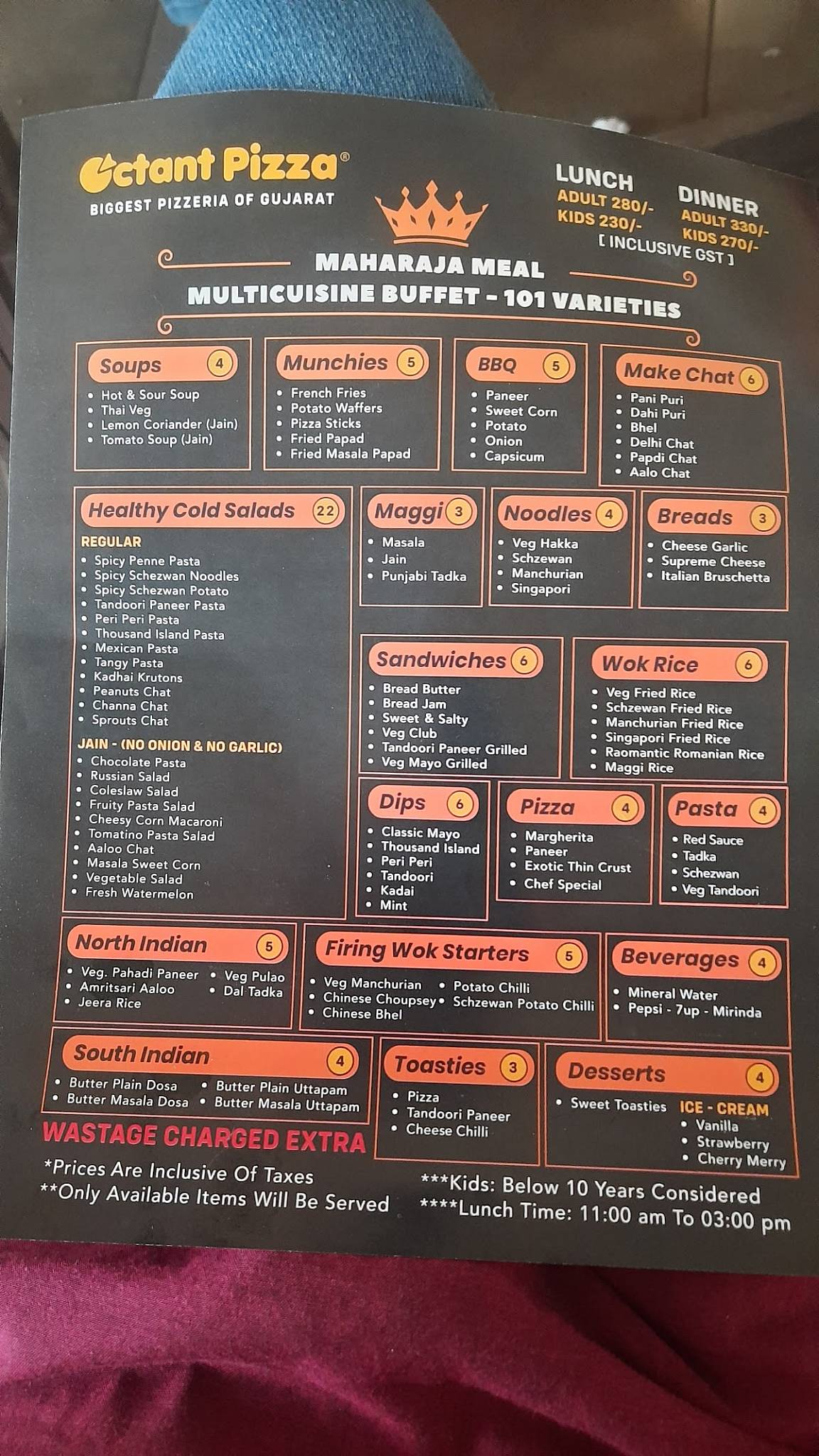 Menu at Octant Pizza, Ahmedabad