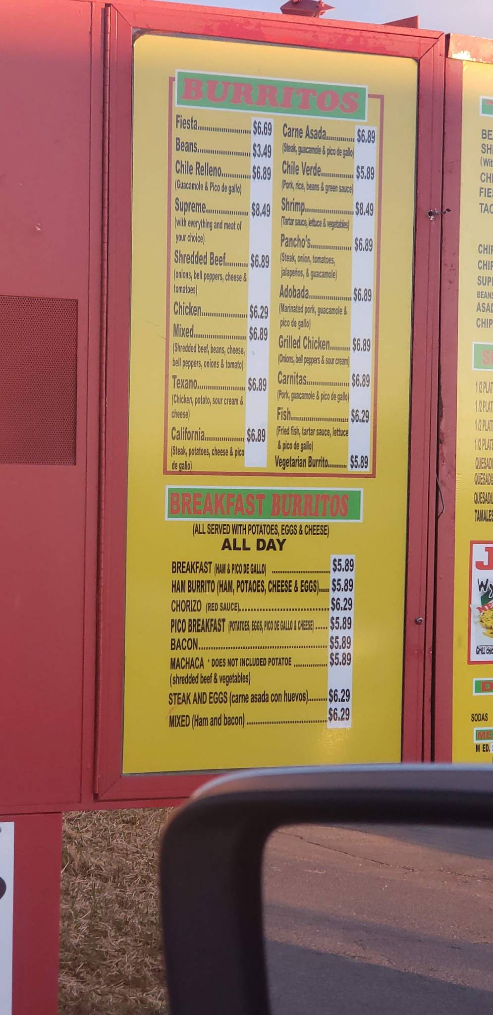 Menu at Poncho's Mexican Food restaurant, Casper, CY Ave