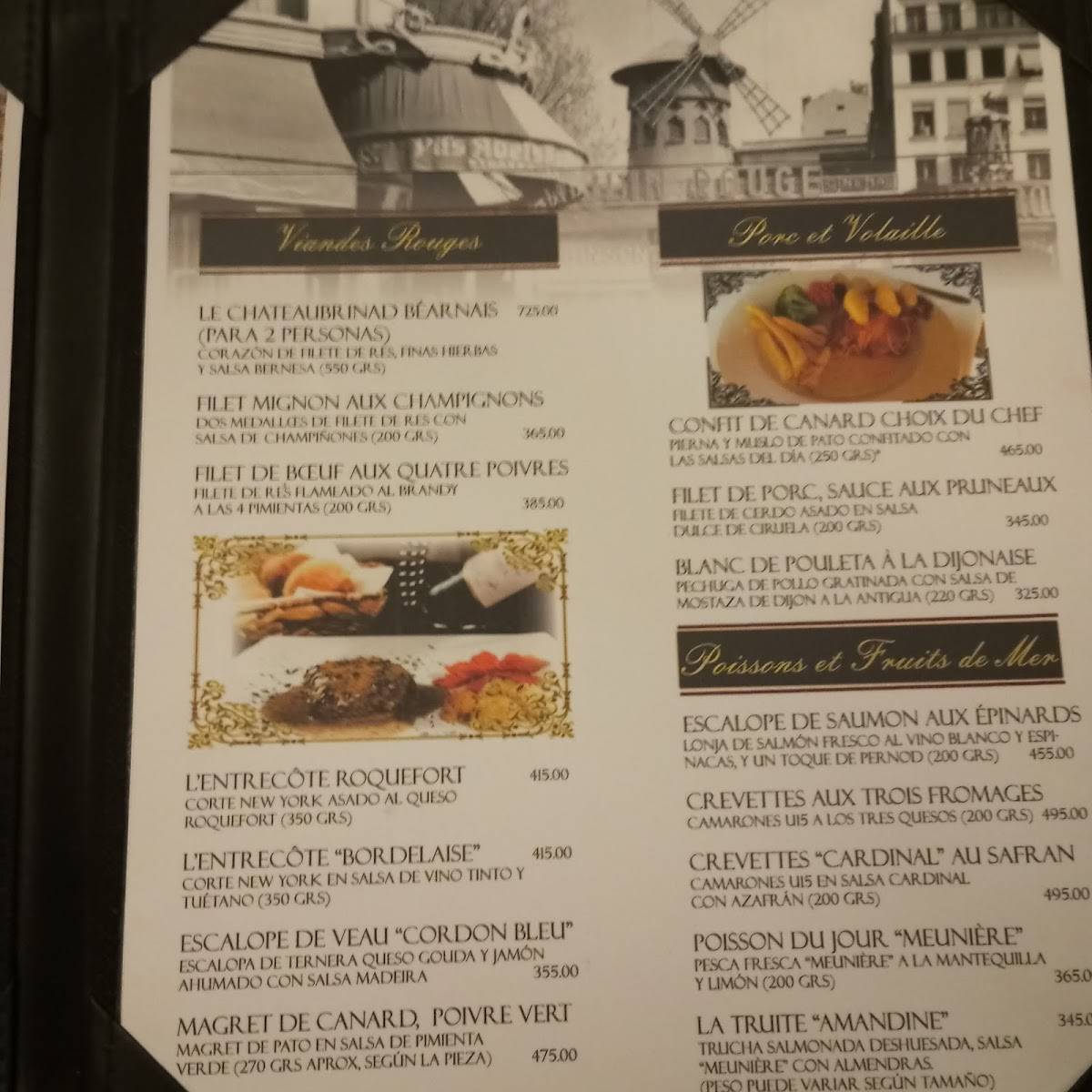 Carta de Restaurant Pierrot, Guadalajara
