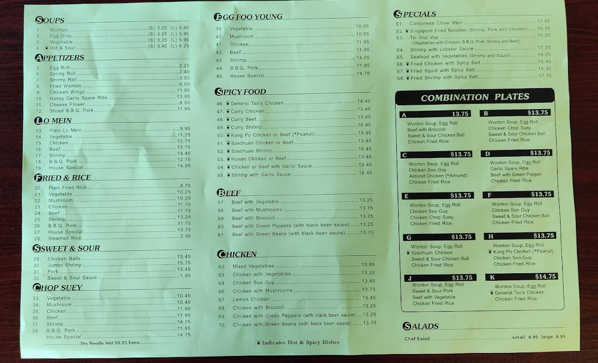 Menu at Place Fortin restaurant, Lakeshore