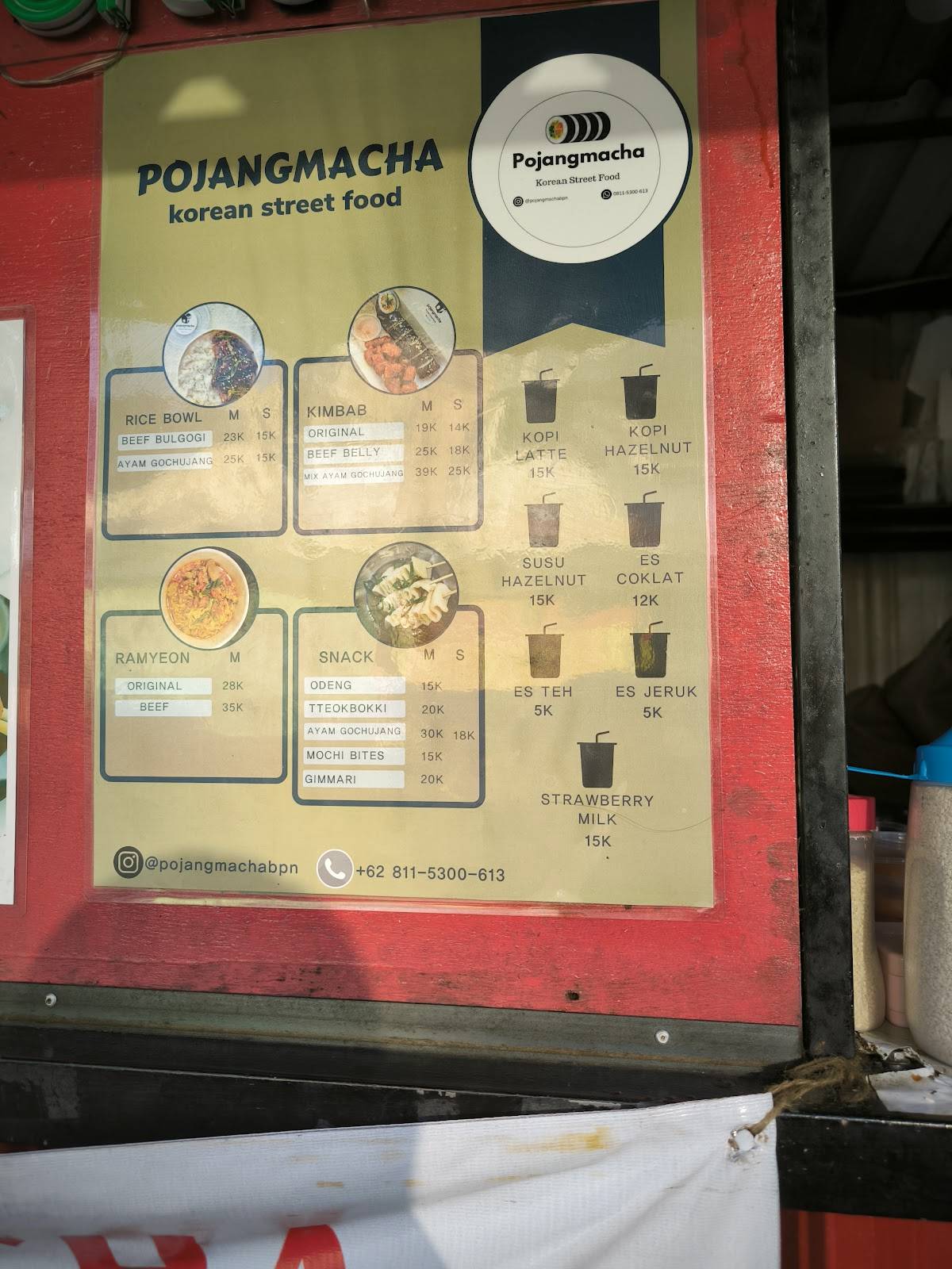Menu at Pojangmacha bpn restaurant, Balikpapan