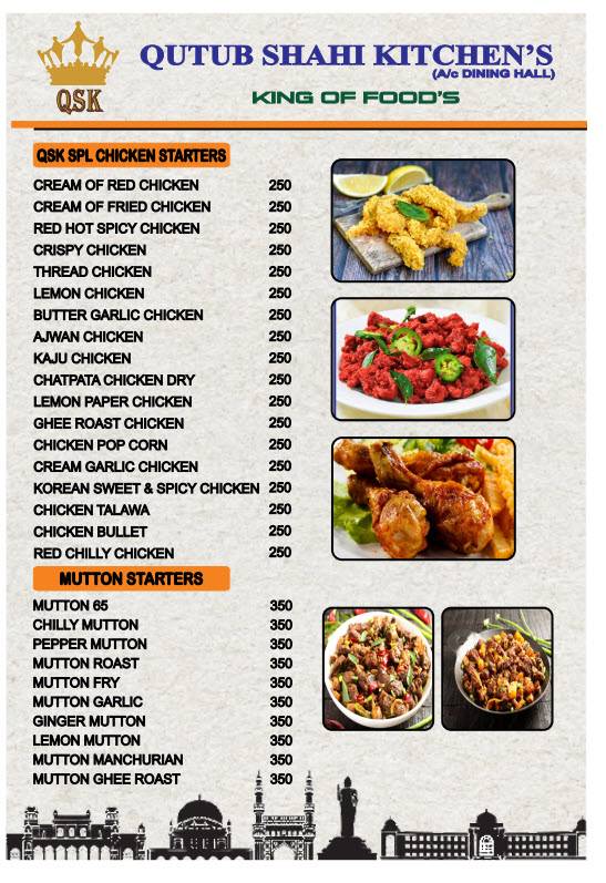 Menu at Qutub Shahi Kitchen's Family Restaurant, Hyderabad