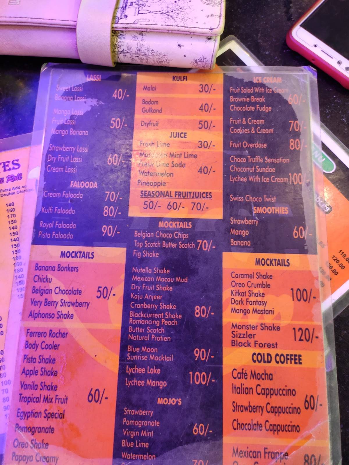 Menu at Raya Food zone, Chennai