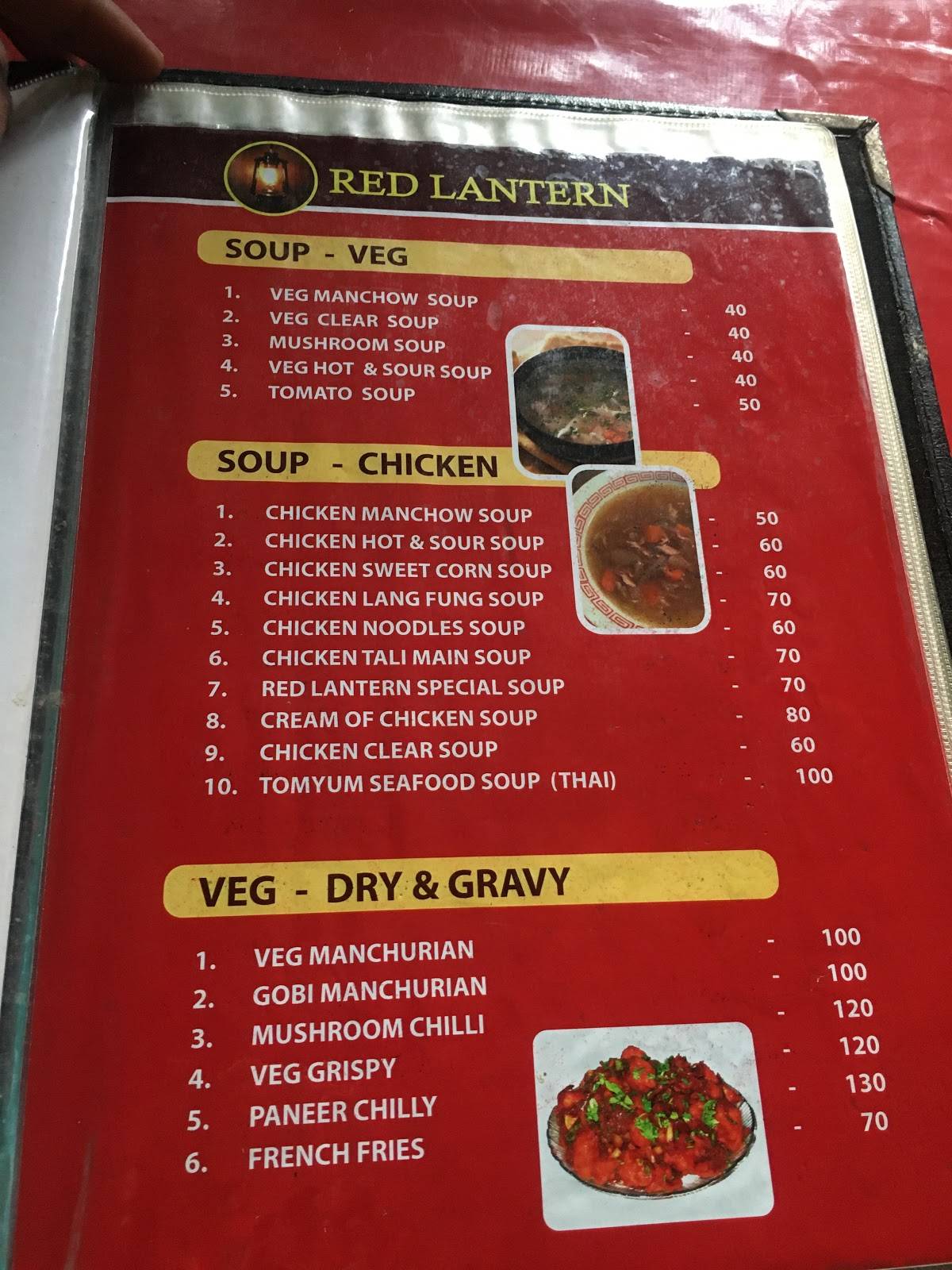 Menu at Red Lantern Restaurant Serves Chinese, Goan Fish Thali, Indian ...