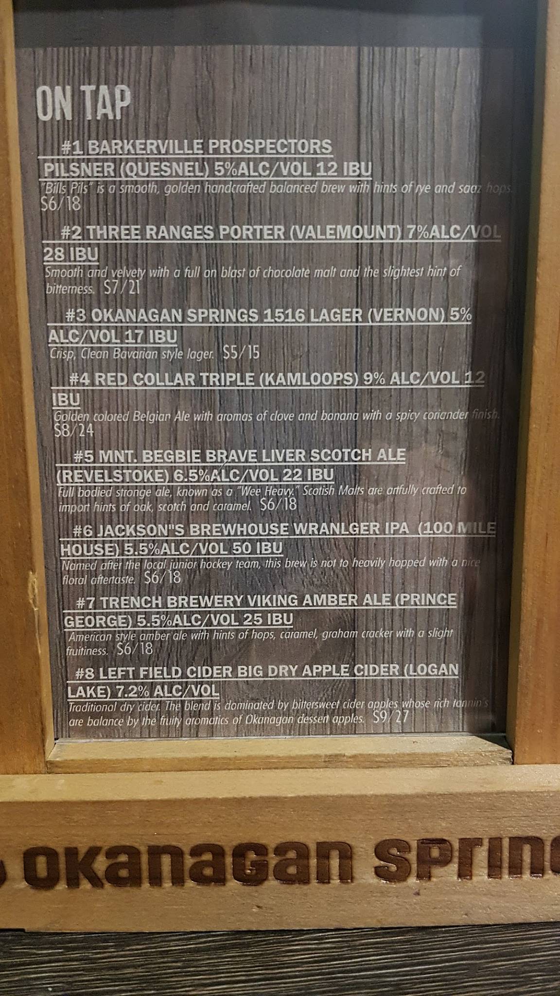 Menu at Red Rock Grill restaurant, 100 Mile House, Reservations Accepted