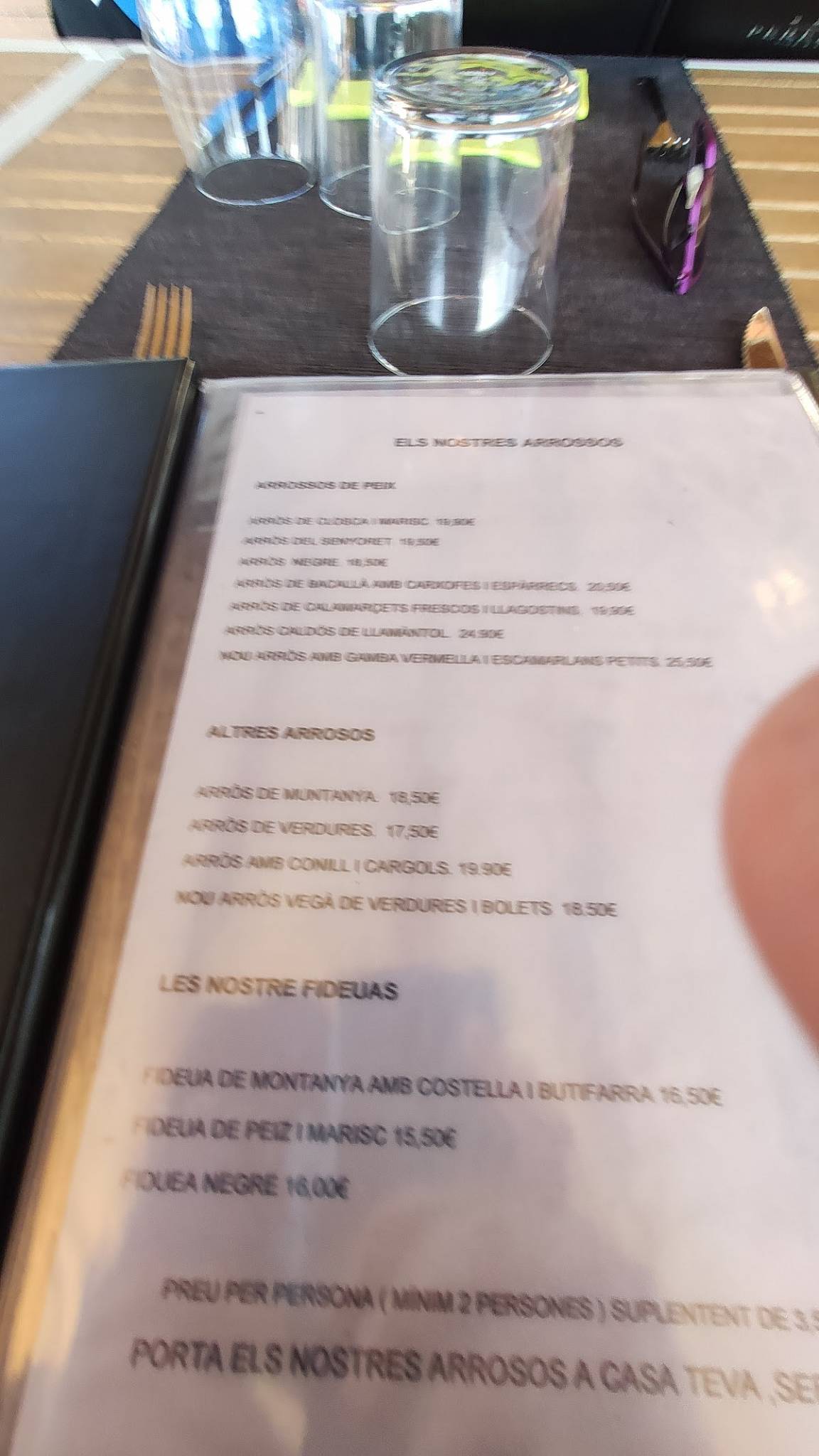 Carta de Restaurante la Bolera & el porxo de la bolera, Matadepera