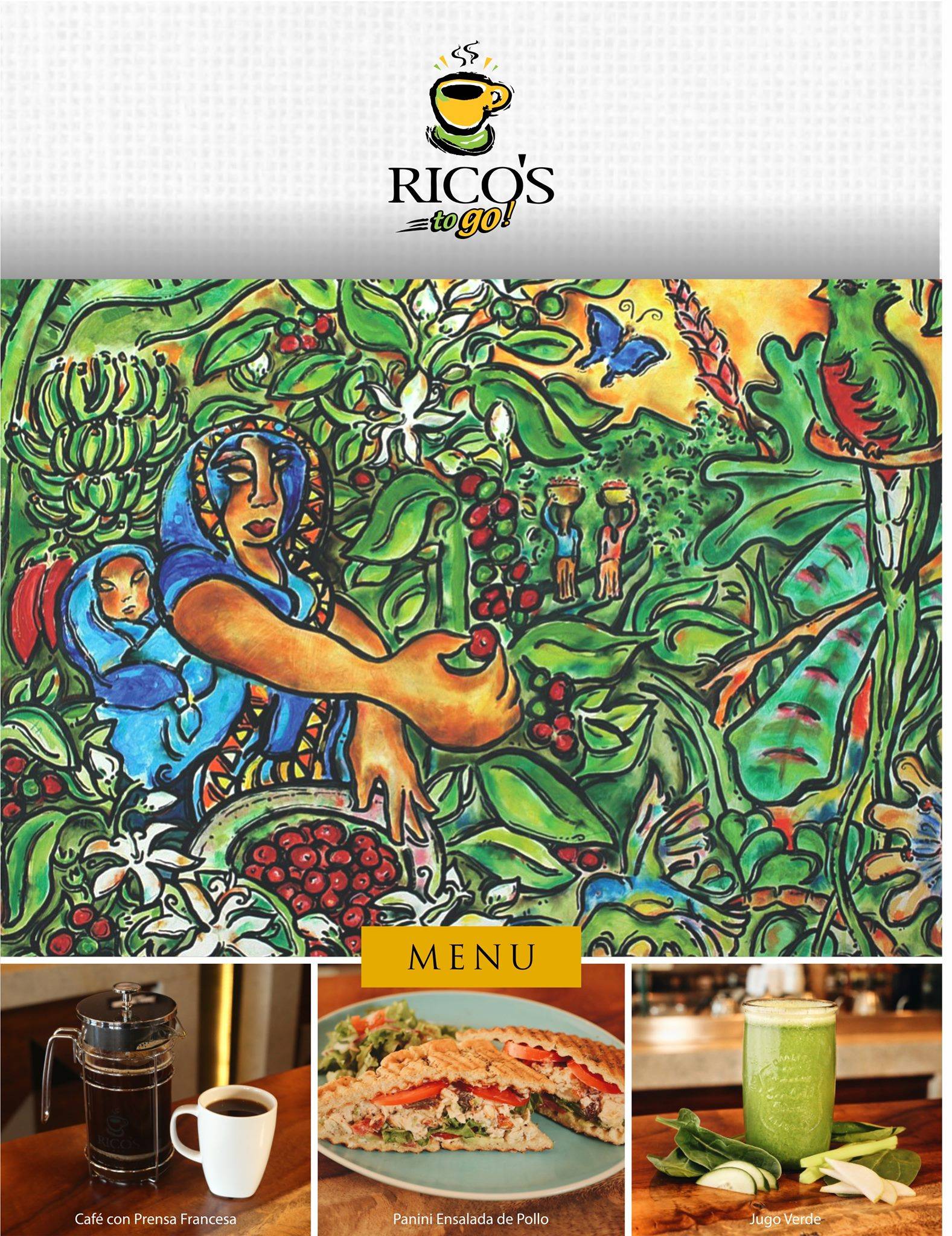 Menu at Rico’s Café - Zona Dorada, Mazatlán, Av Camarón Sábalo