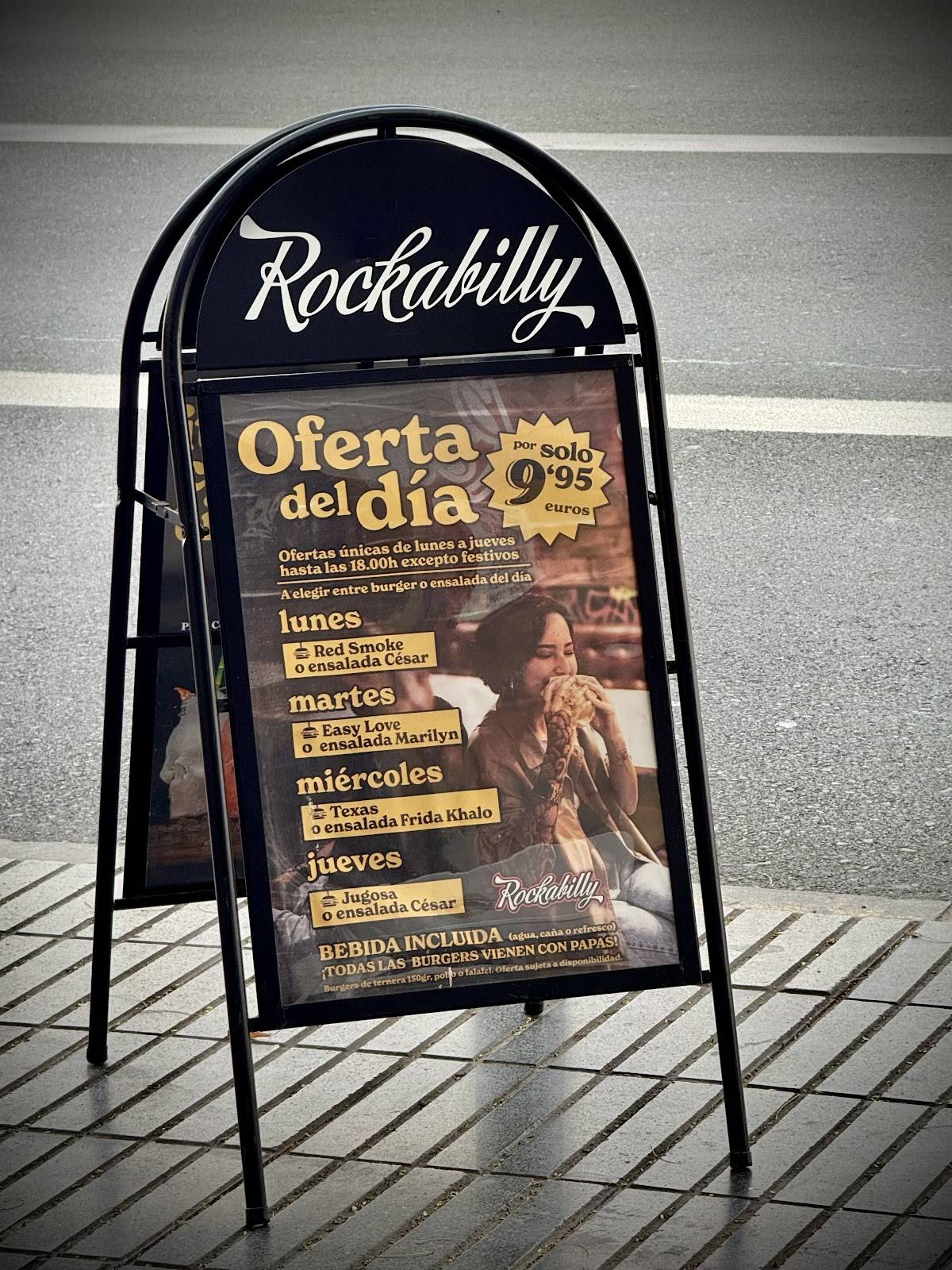 Carta del restaurante Rockabilly Burger, Vecindario
