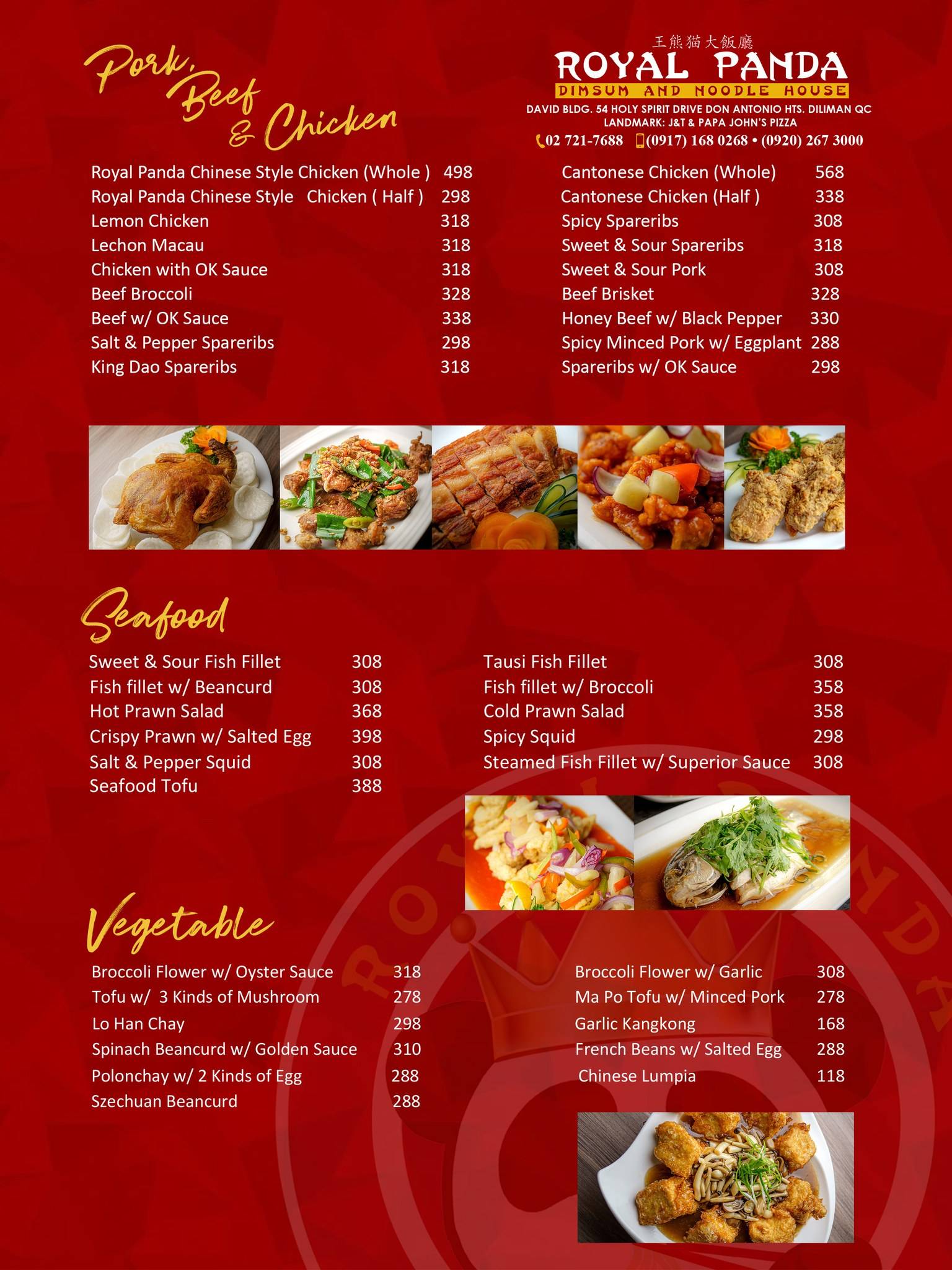 Menu at Royal Panda Dimsum & Noodle House restaurant, Quezon City