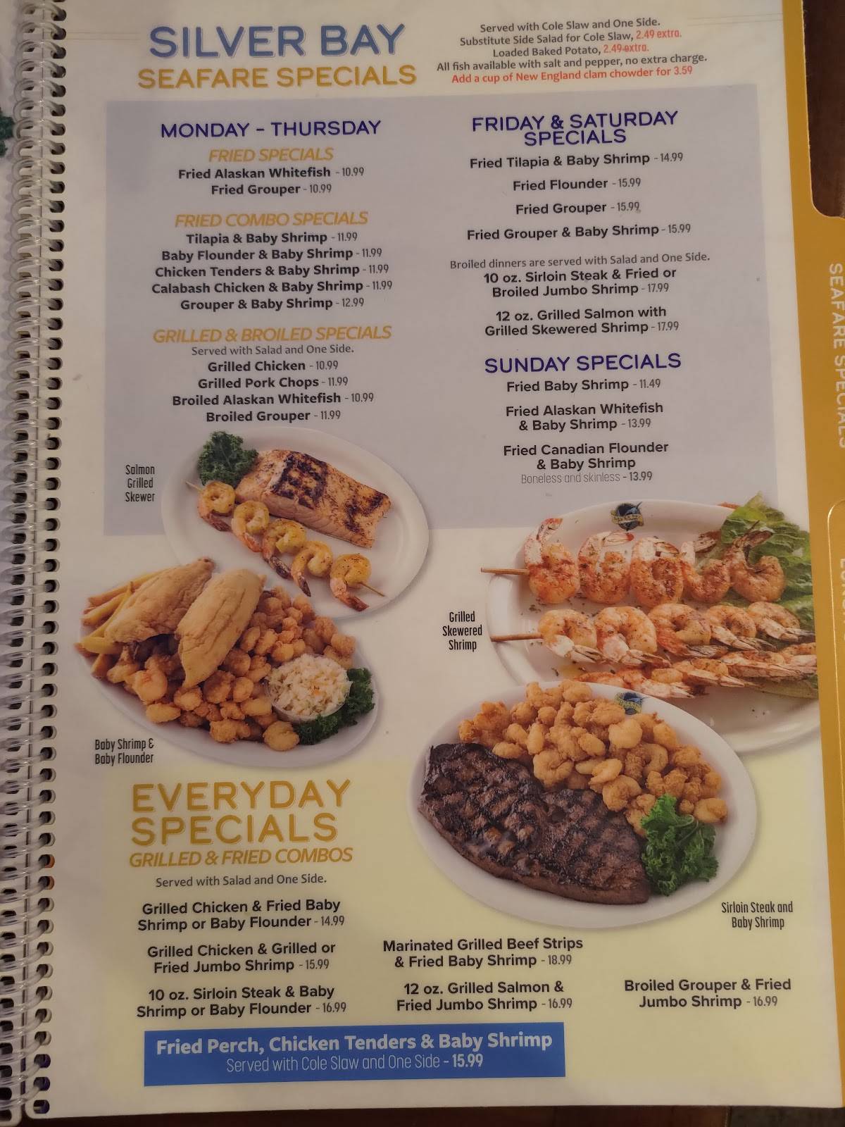 Menu at SILVER BAY restaurant, Simpsonville, 916 NE Main St