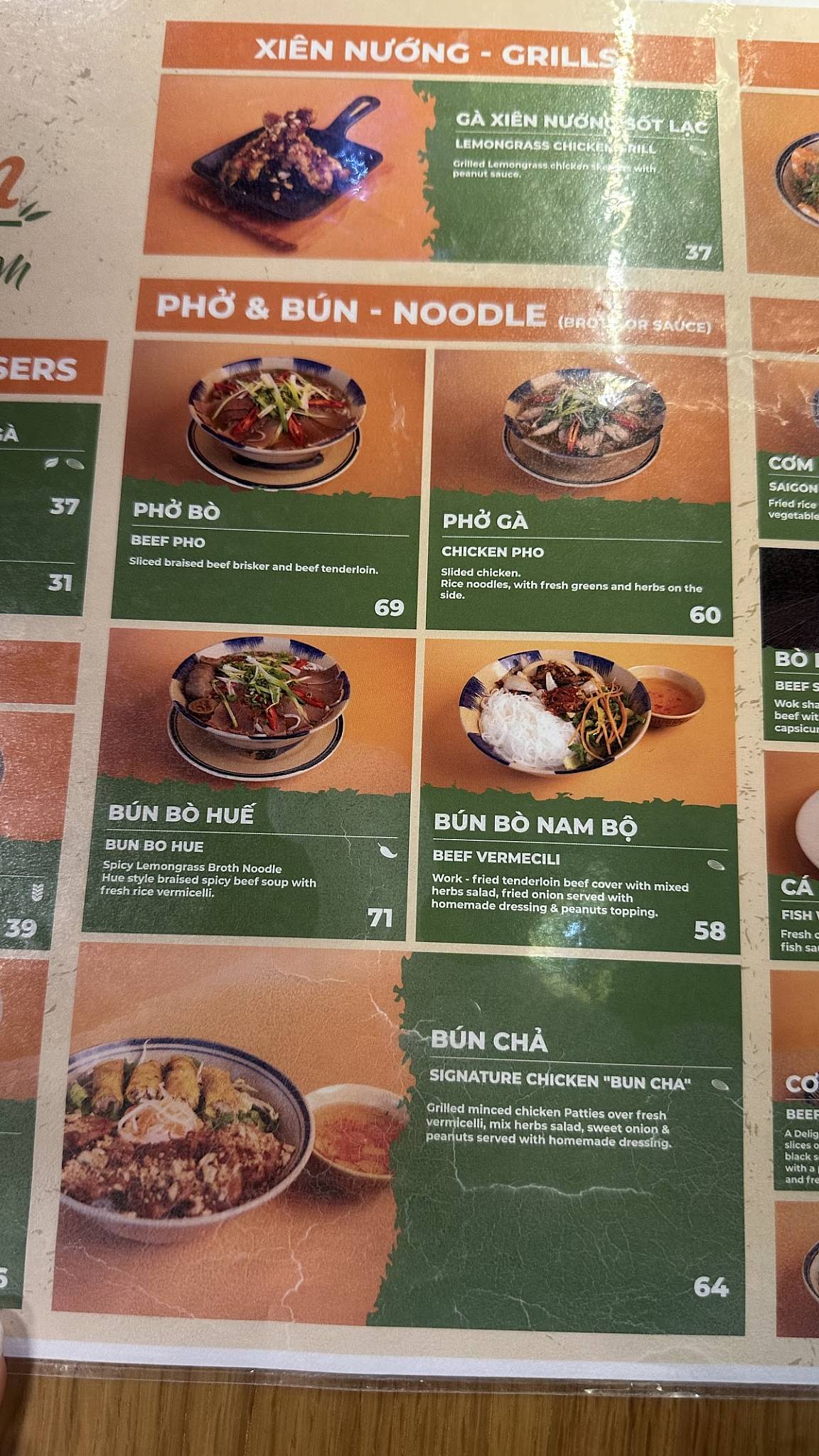Menu at Saigon - Taste of Vietnam YAS Mall restaurant, Abu Dhabi