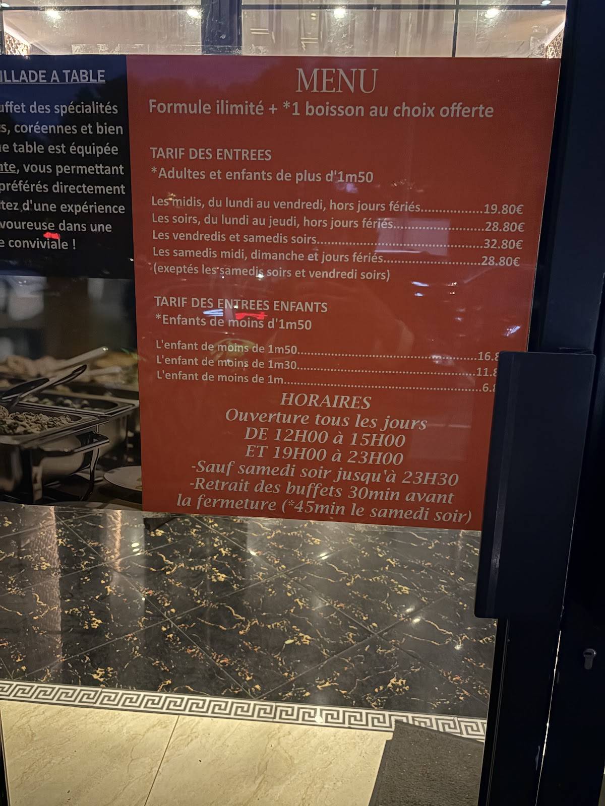Menu au Restaurant Shibuya, Neuilly-sur-Marne