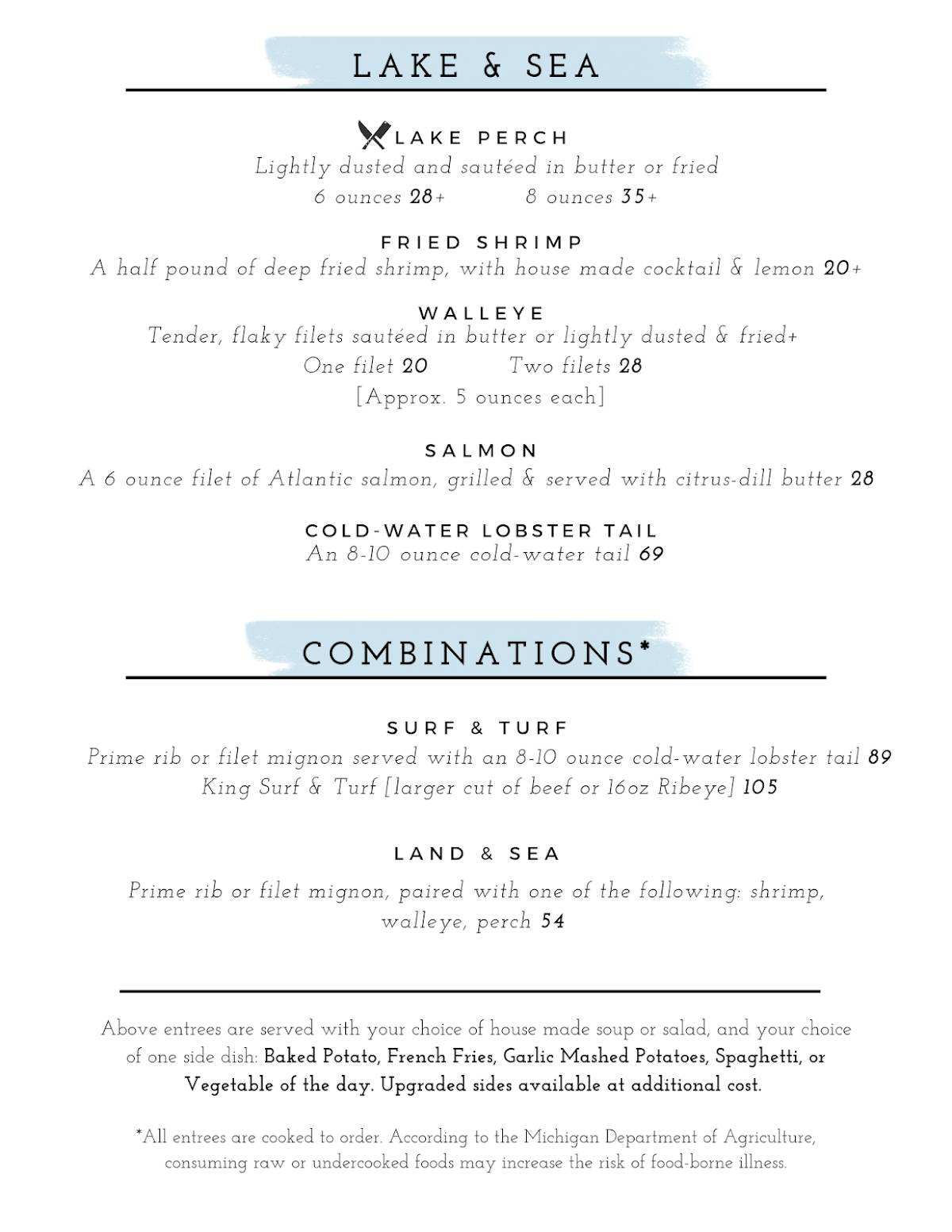 Menu at Skip's Restaurant and Catering, New Buffalo