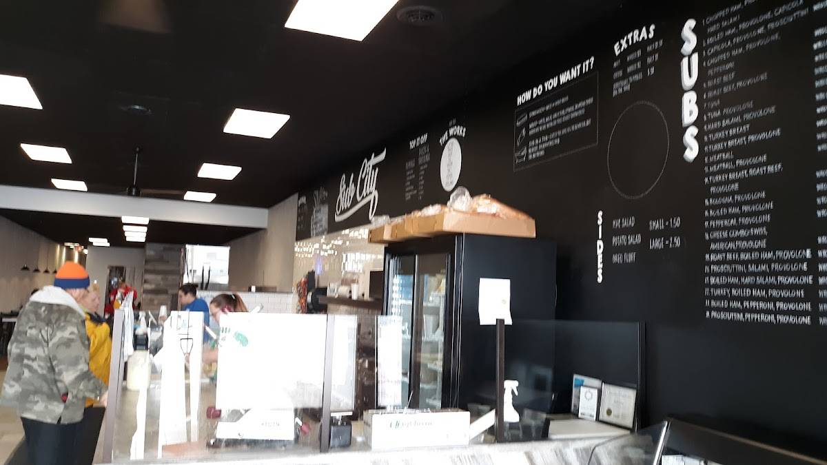 Menu at Sub City restaurant, Marshalltown