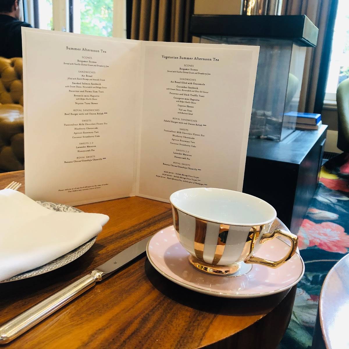 Menu at THE DUCHESS, Amsterdam