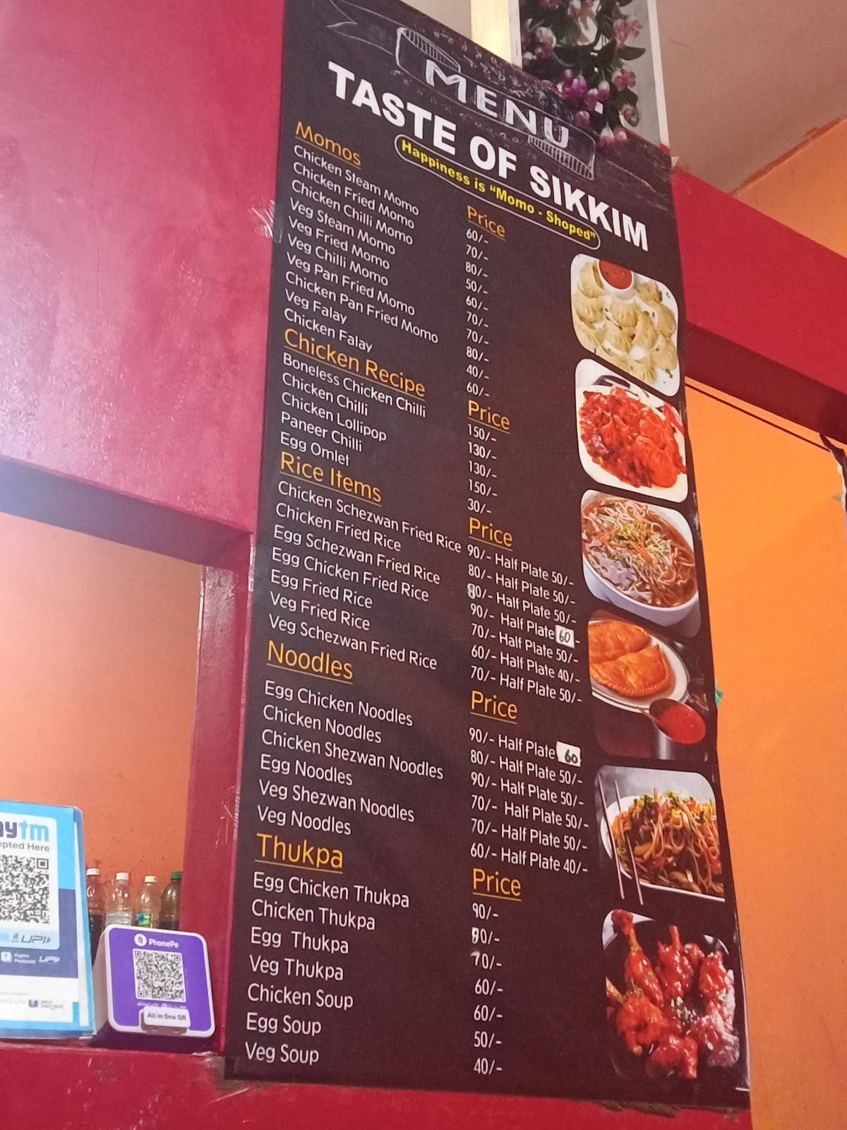 Menu at Taste Of Sikkim, Bengaluru, Opp Roy Supermarket Soladevanahalli