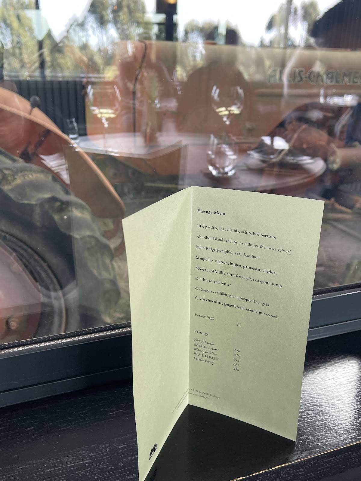 Menu at Ten Minutes by Tractor restaurant, Main Ridge, Mornington ...