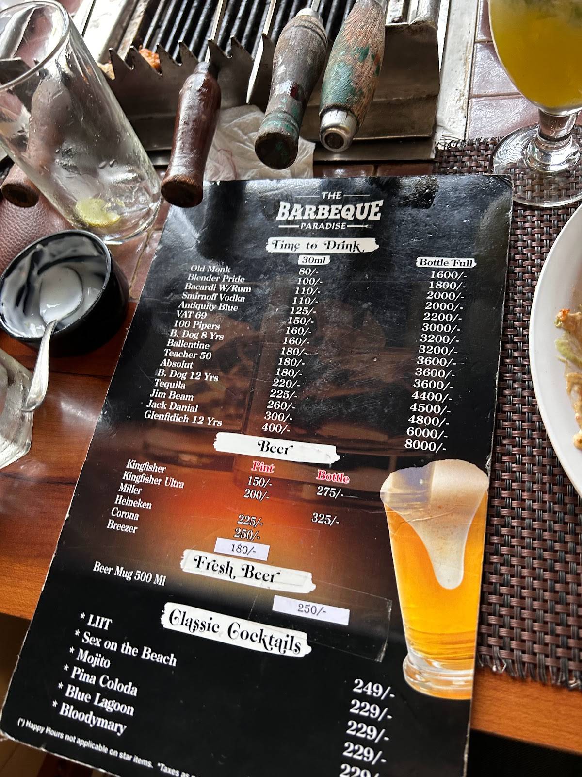 Menu at The Barbeque Paradise, Zirakpur, Sco 1