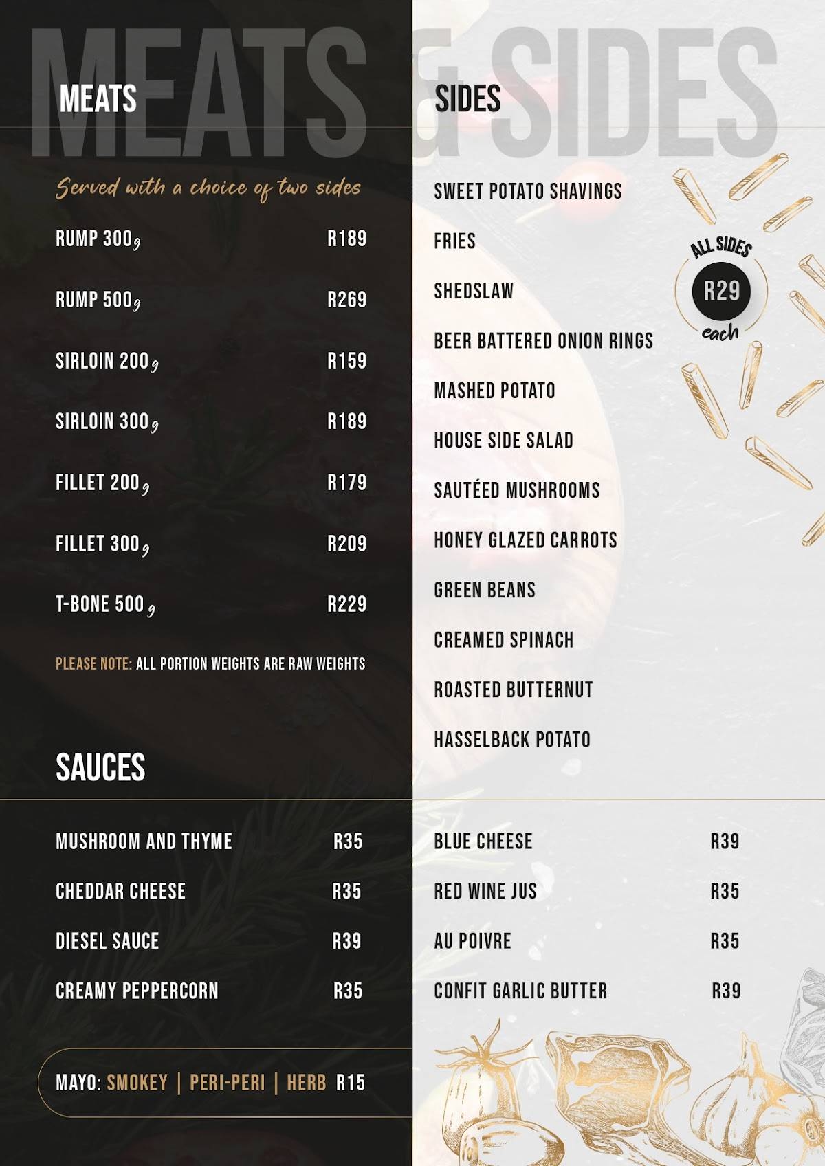 Menu at The Cow and Milk Shed restaurant, East London