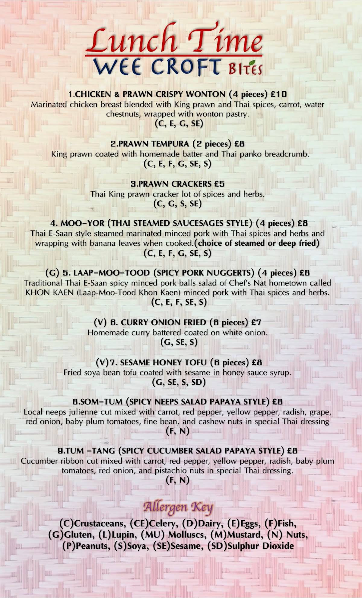 Menu at The Croft Inn Restaurant, Glenlivet, The Croft Inn