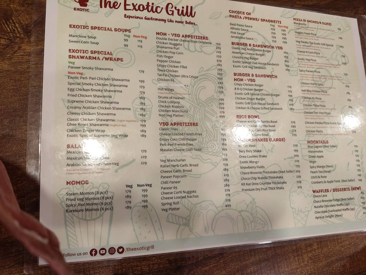 Menu at The Exotic Grill - Multicuisine Restaurant, Secunderabad, shop 1
