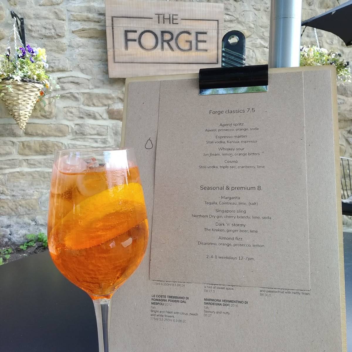 Menu at The Forge restaurant, Washington