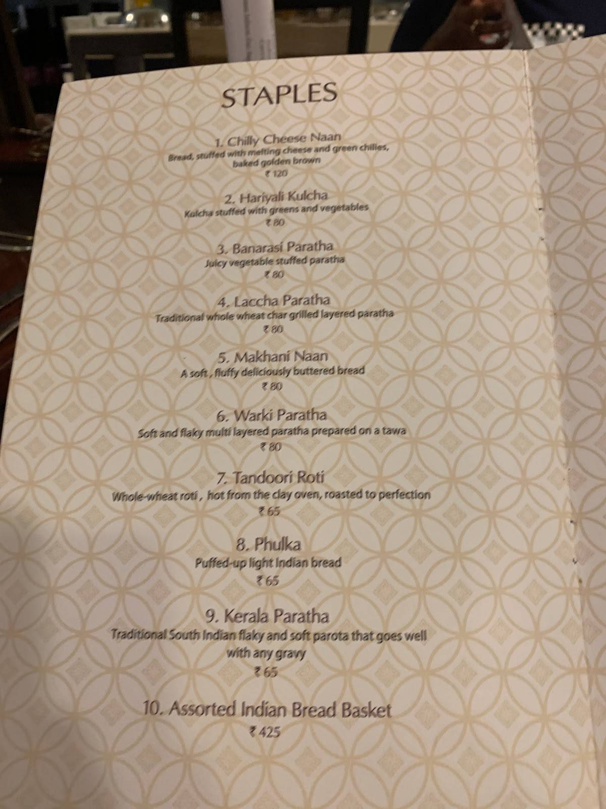 Menu at The Higher Taste Restaurant, Bengaluru, Inside ISKCON