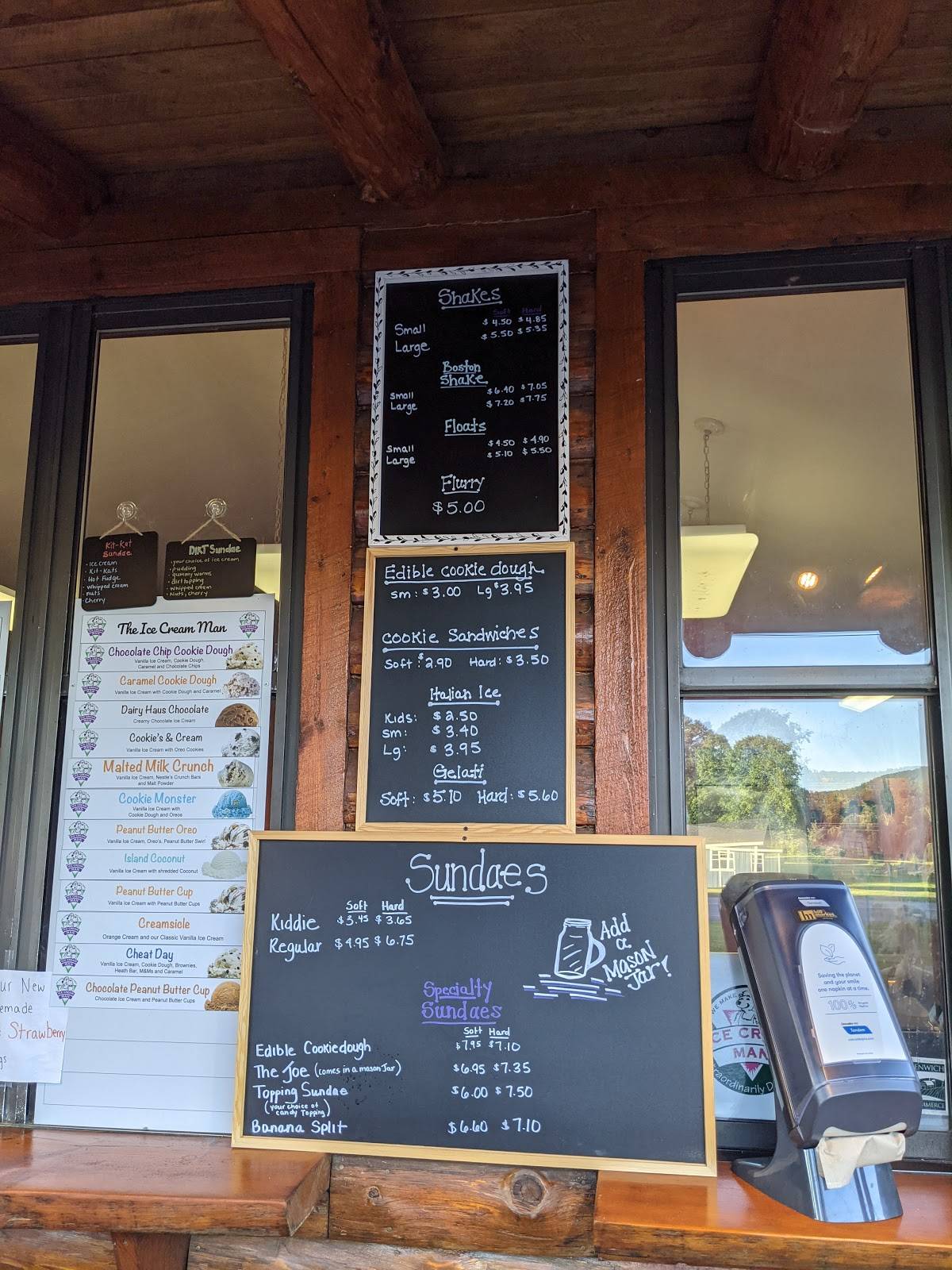 Menu at The Ice Cream Man restaurant, Greenwich