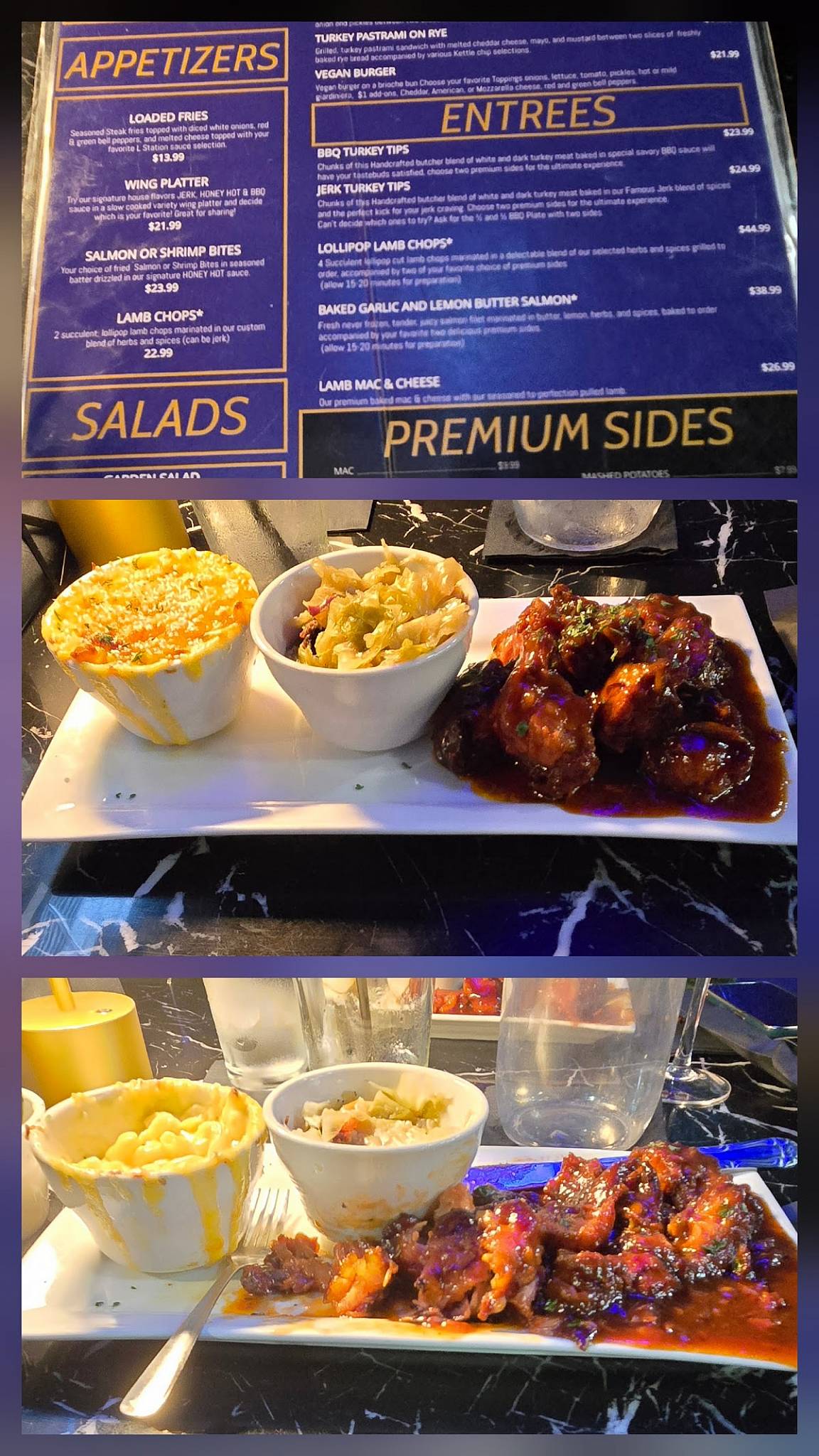 Menu at The L Station restaurant, Chicago