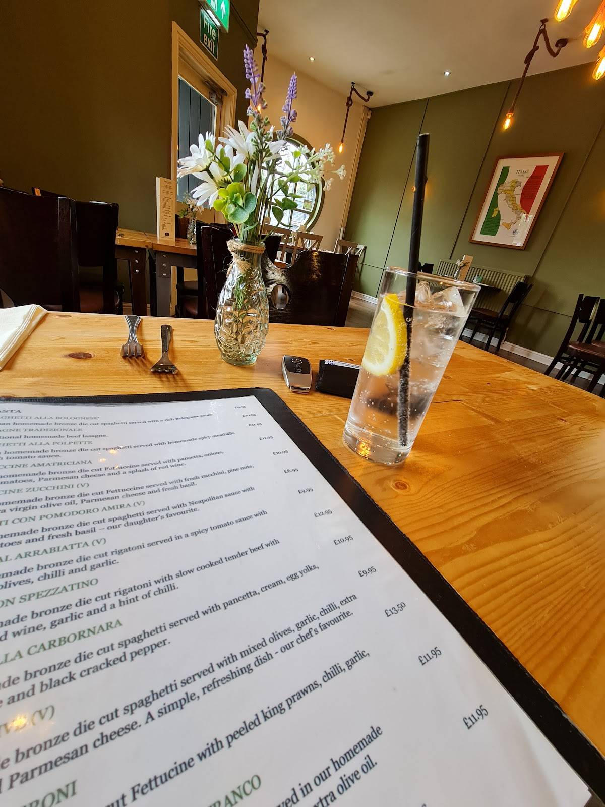 Menu at The Little Olive restaurant, Barry