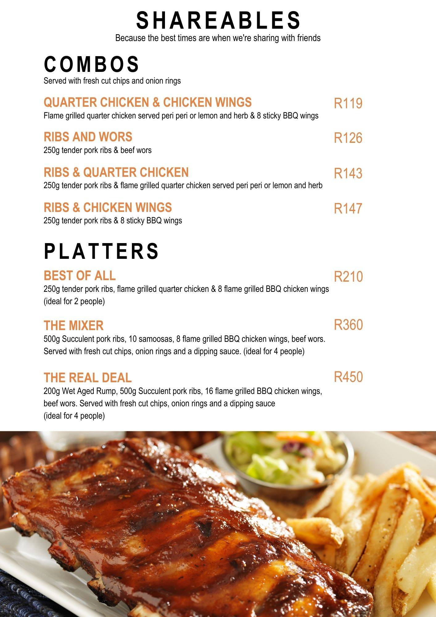 Speisekarte von Parks Restaurant and Bar, Randburg
