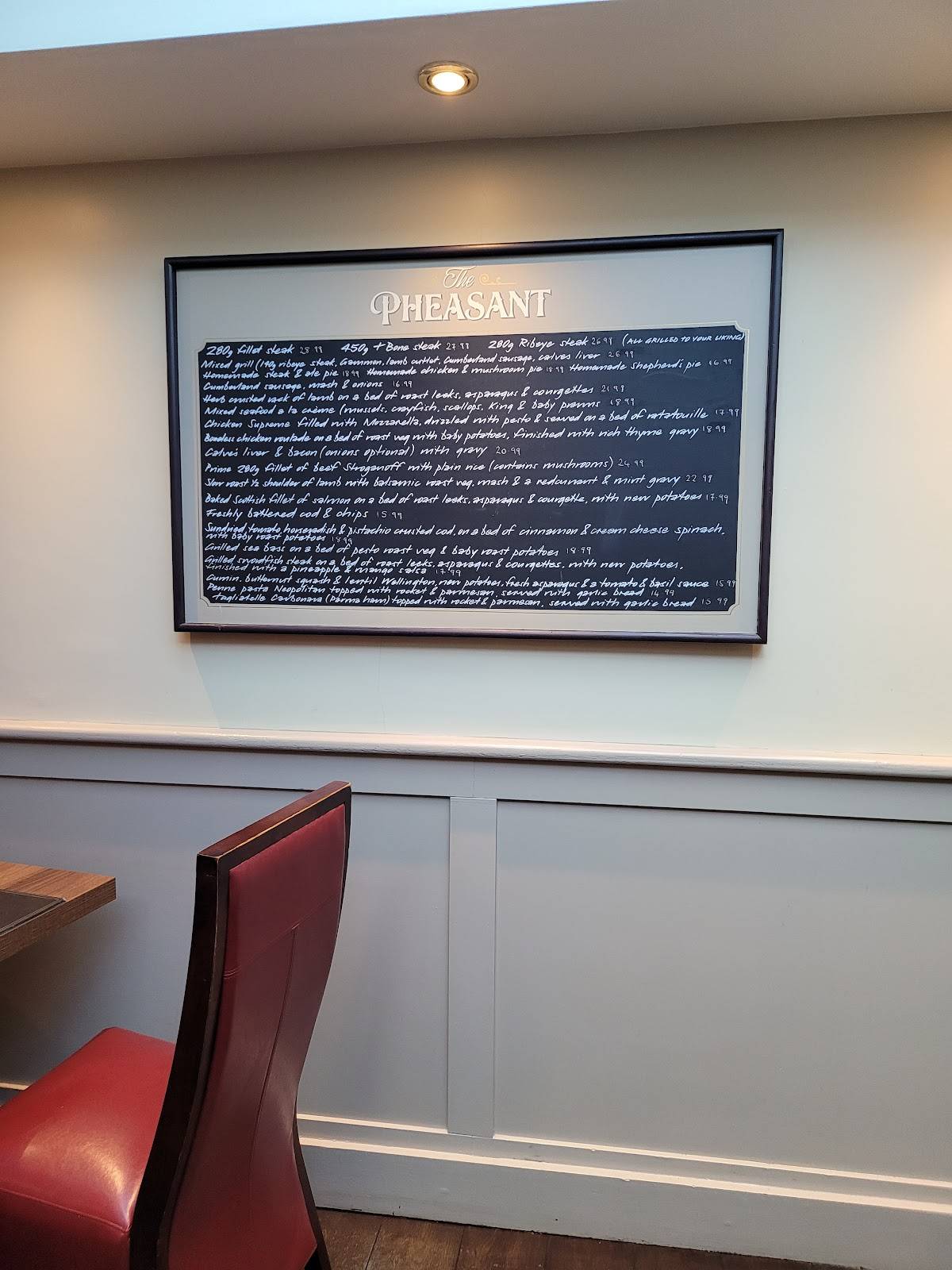Menu at The Pheasant Inn & Restaurant Heathrow (over 18s only), Hayes ...