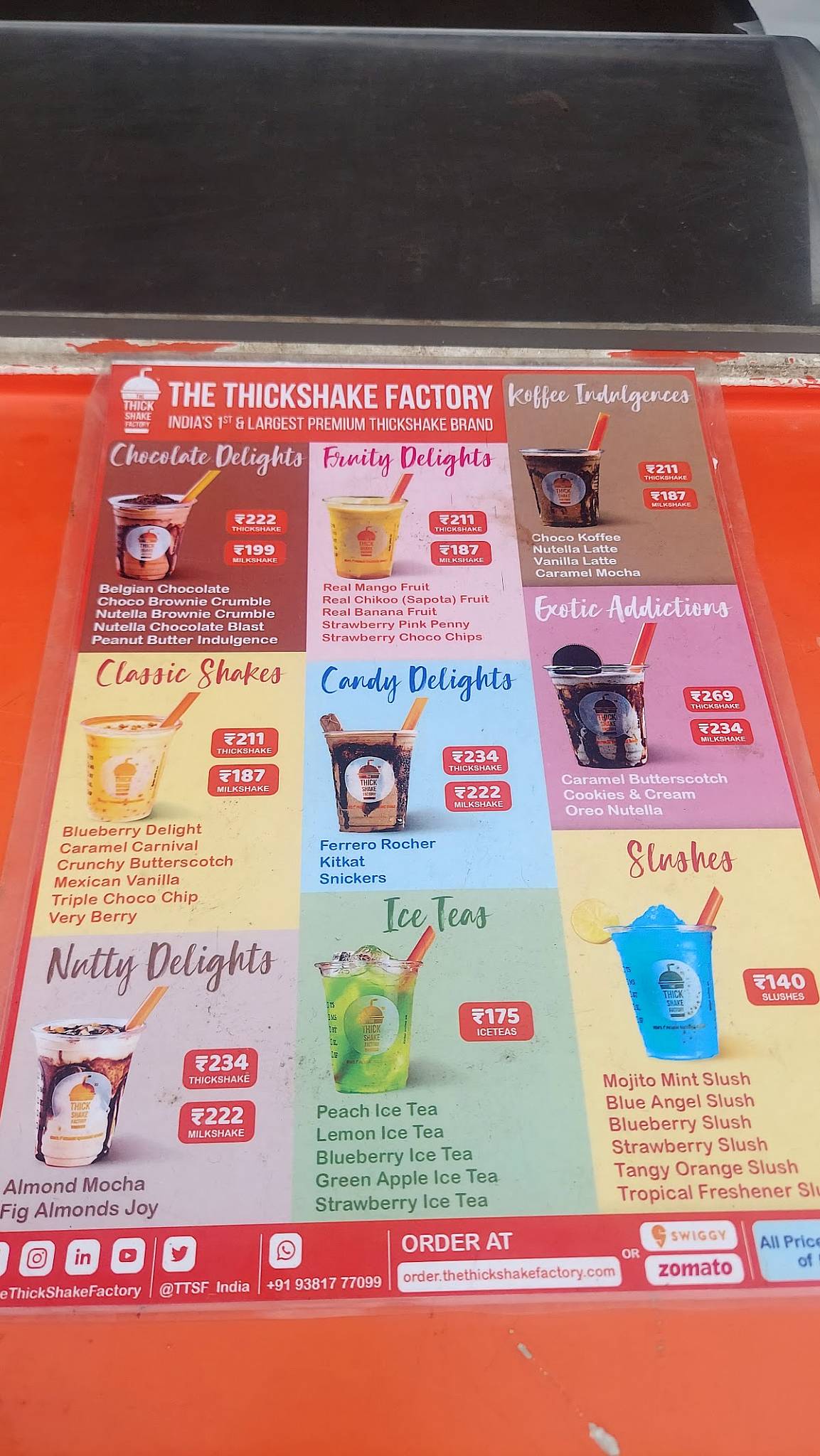 Menu at The Thickshake Factory - Kokapet, Hyderabad, Gandipet Main Rd