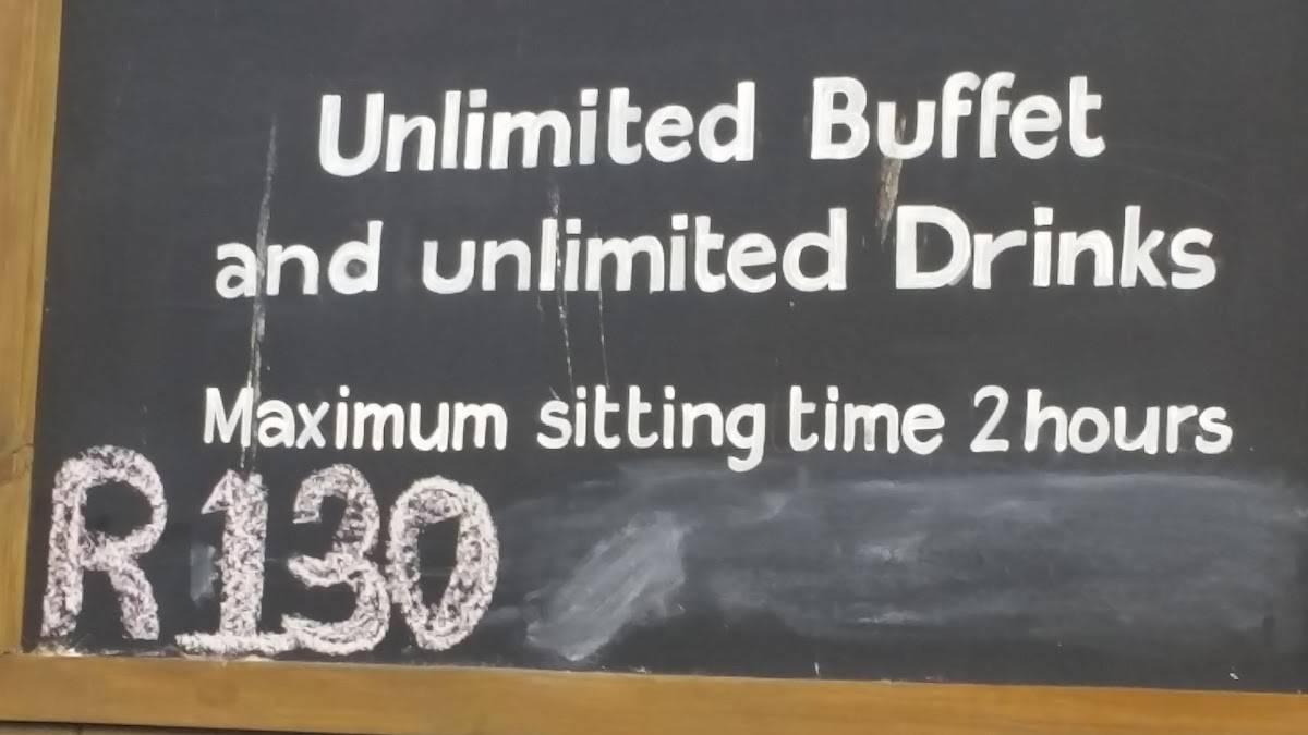 Menu at The Village Buffet restaurant, Cape Town