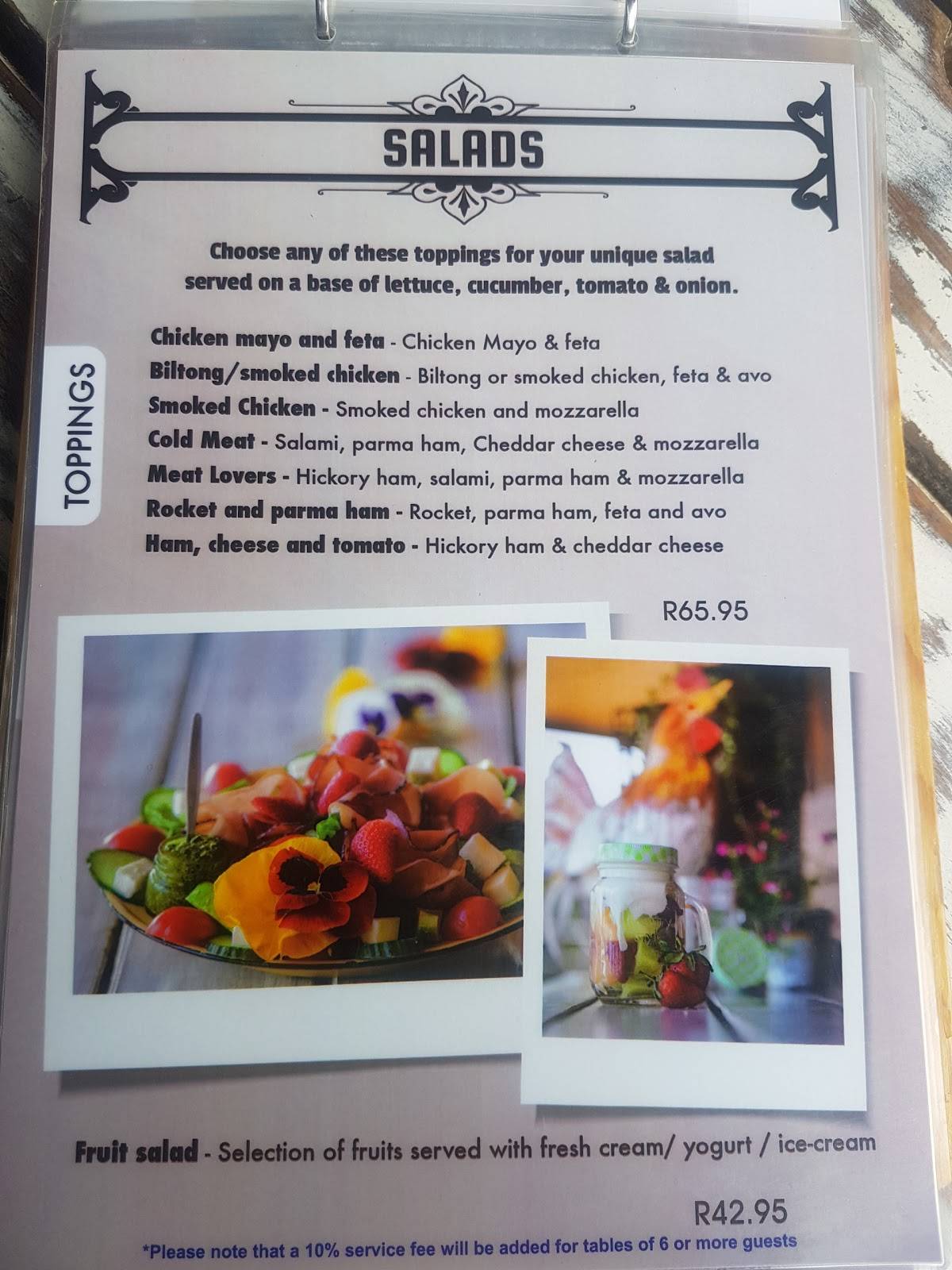 Menu at The Windmill Restaurant, Hartbeespoort