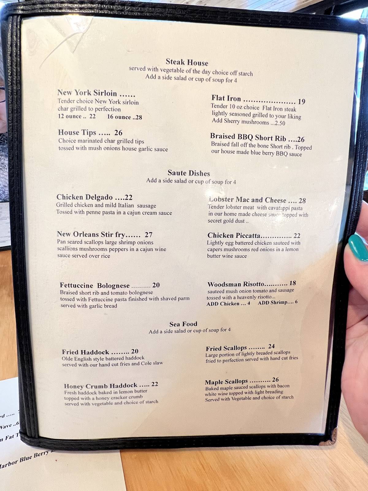 Menu at Town Hill Grille restaurant, Limerick