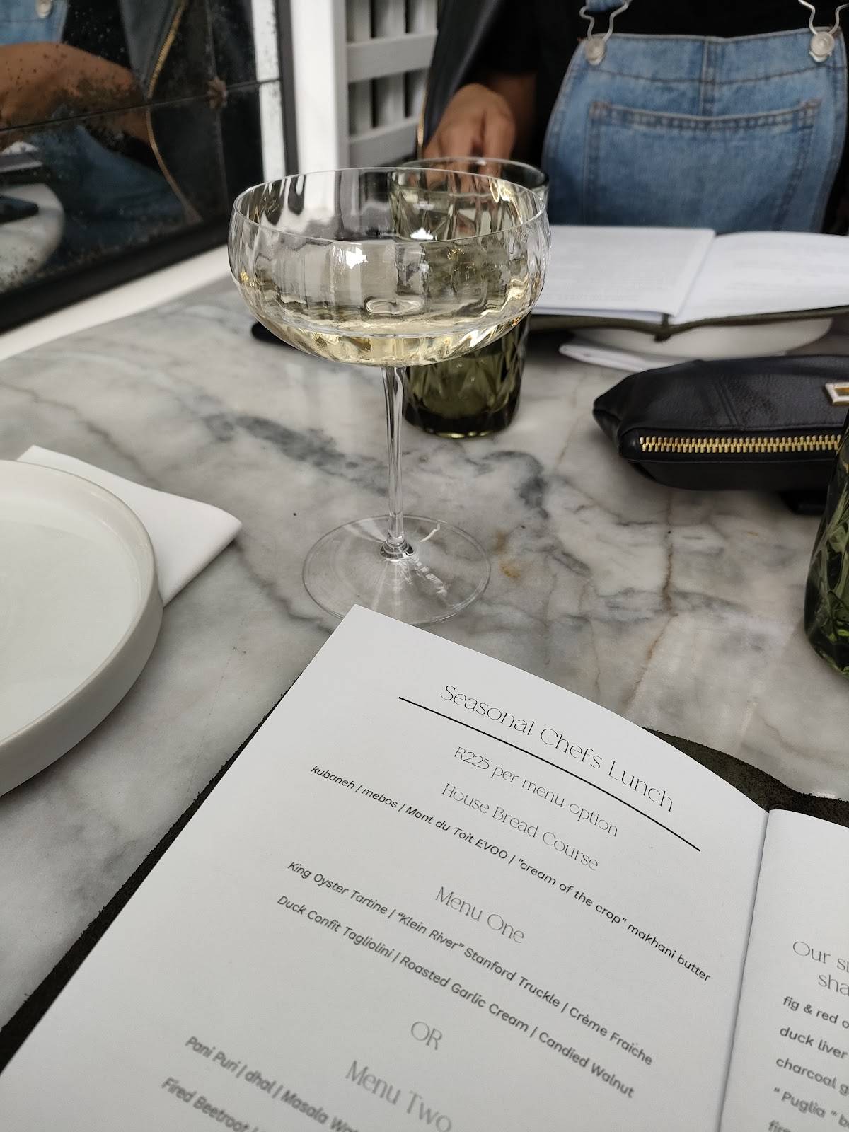 Menu at Upper Union restaurant, Cape Town
