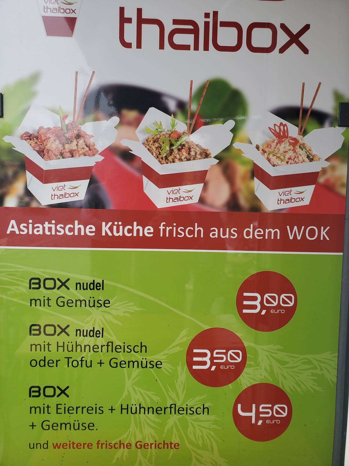 Speisekarte von Viet Thai Box restaurant, Berlin