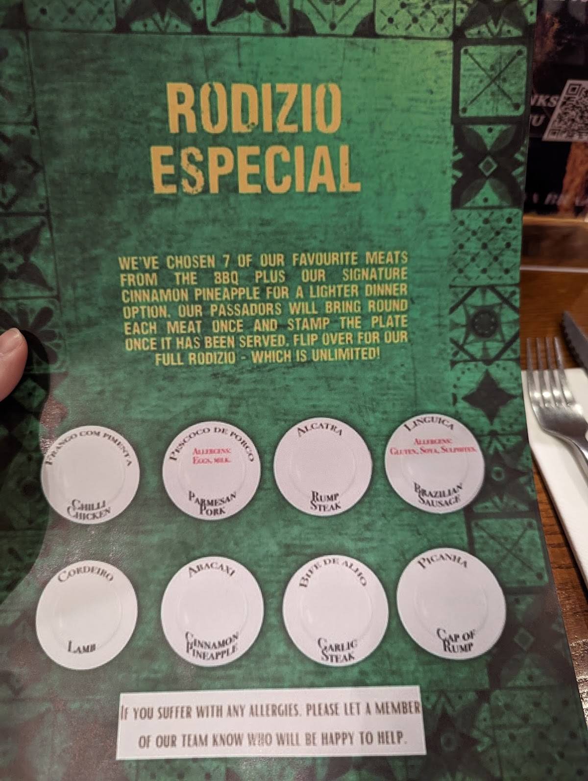 Menu at Viva Brazil Cardiff pub & bar, Cardiff