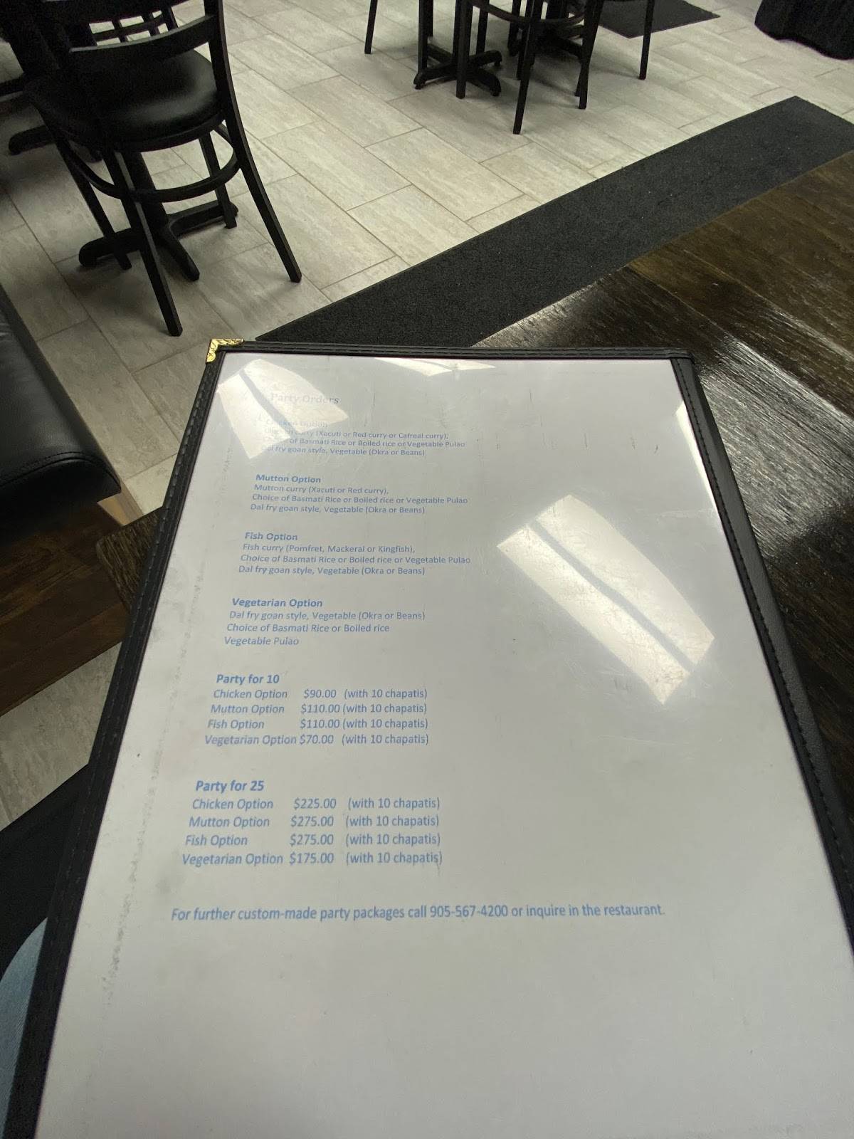 Menu at Viva La Goa Indian Cuisine restaurant, Mississauga