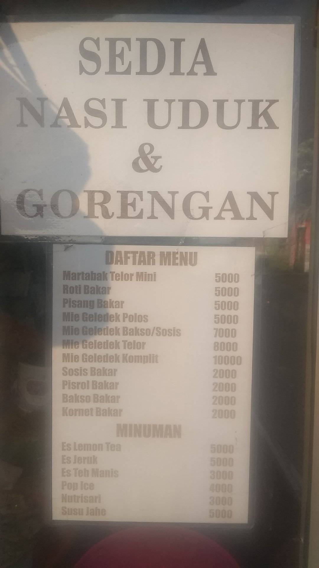 Menu at Waroeng jajanan rakyat, Cinangka