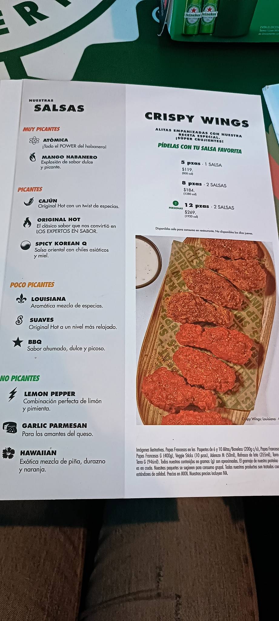 Carta del restaurante Wingstop Reynosa Hidalgo, Reynosa