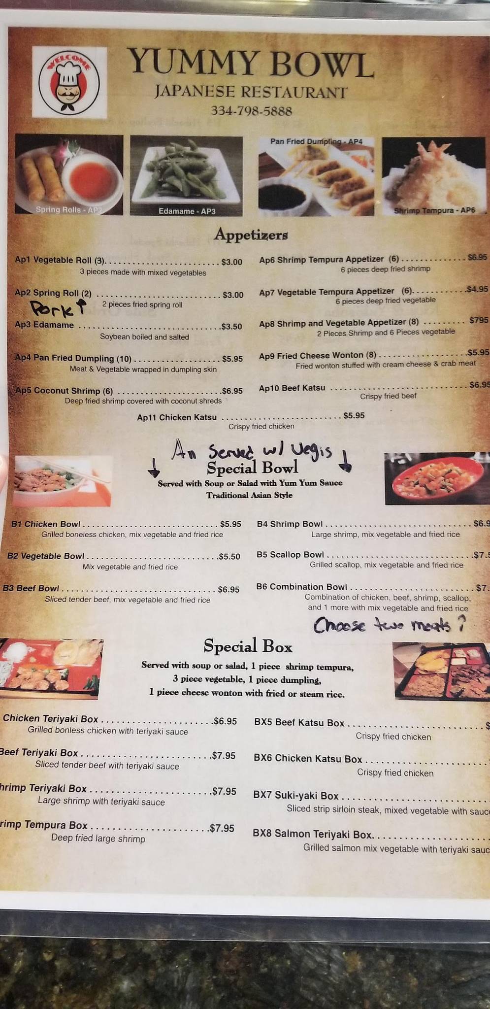 Menu at Yummy Bowl restaurant, Dothan
