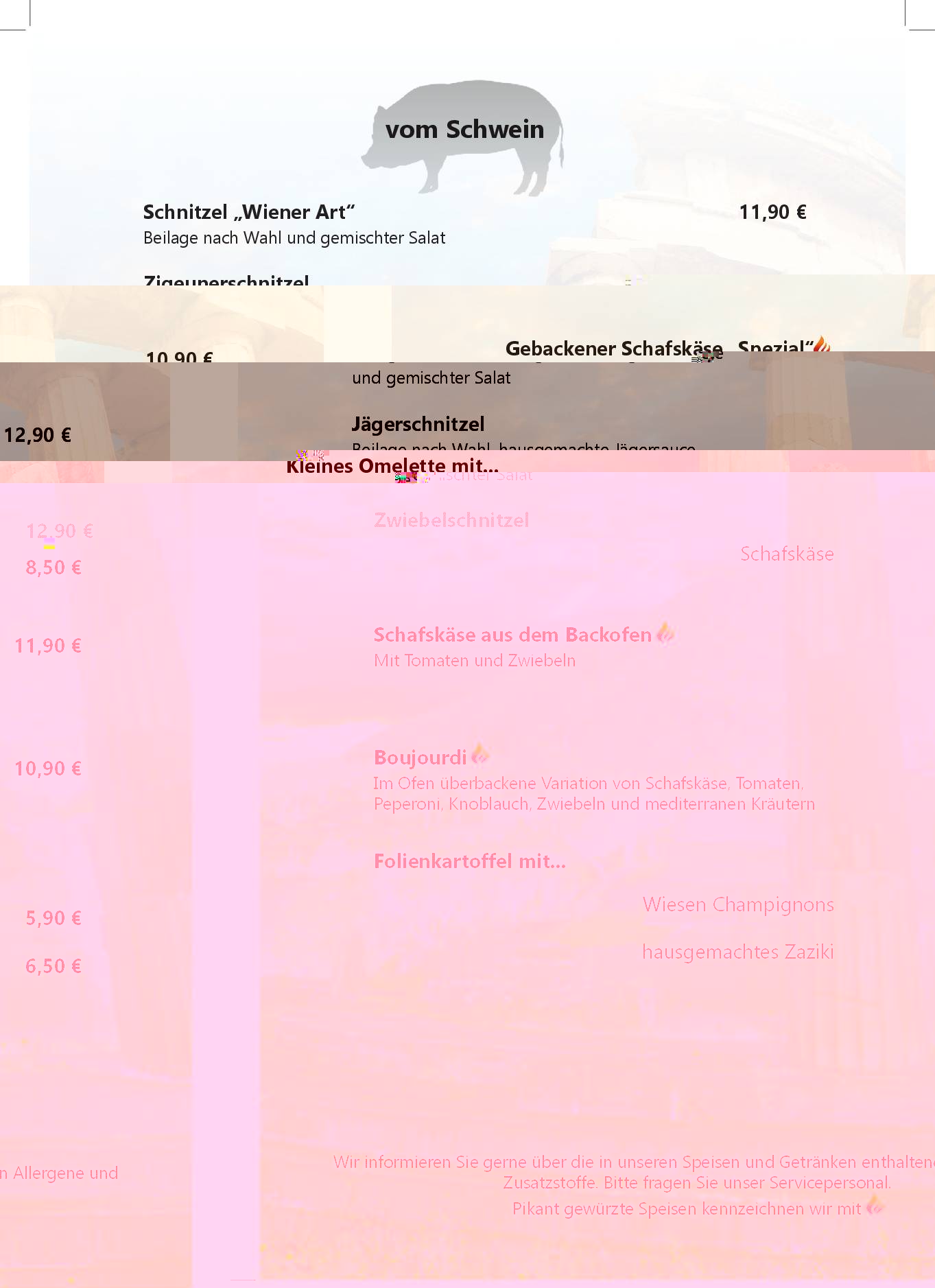 Speisekarte von Restaurant 'Zum Hasenberg', Remscheid