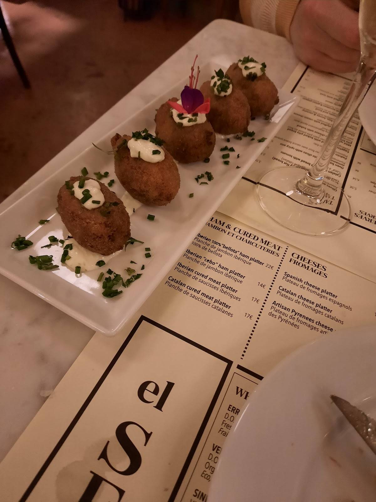 Menu at el SET restaurant, Barcelona, Carrer de l'Esparteria