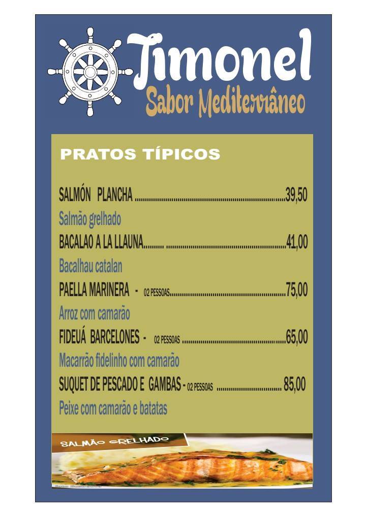 Menu em Restaurante Timonel mediterrâneo, Ipatinga
