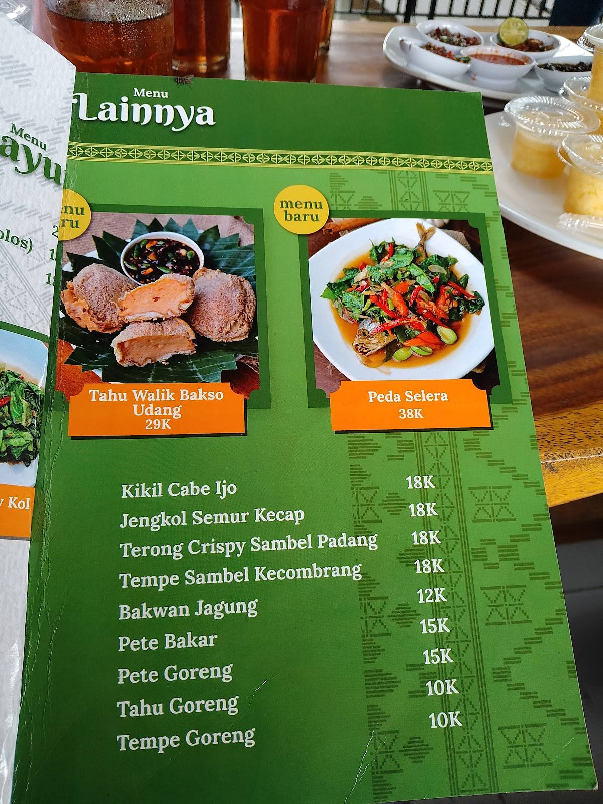 Menu at Resto Alam Kuring restaurant, Bandar Lampung