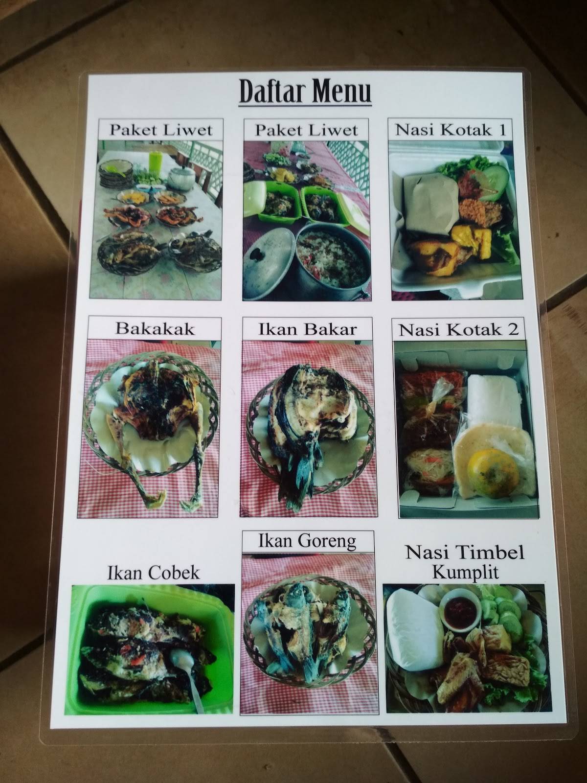 Menu at Resto Pemancingan Pasawahan restaurant, Purwakarta