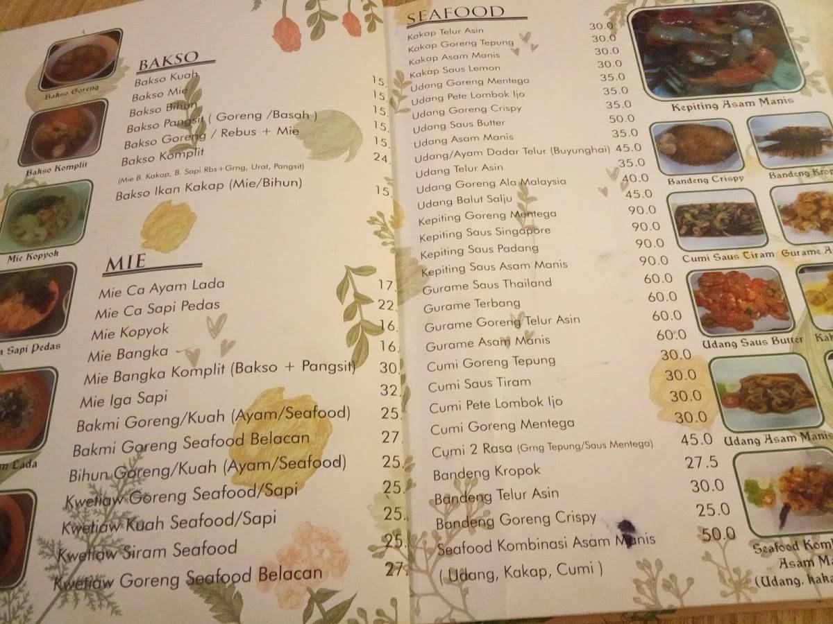 Menu at Resto Surya restaurant, Pati